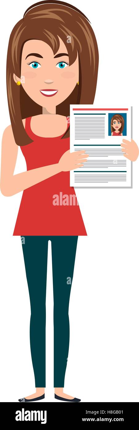 businesswoman with curriculum vitae Stock Vector Image & Art - Alamy