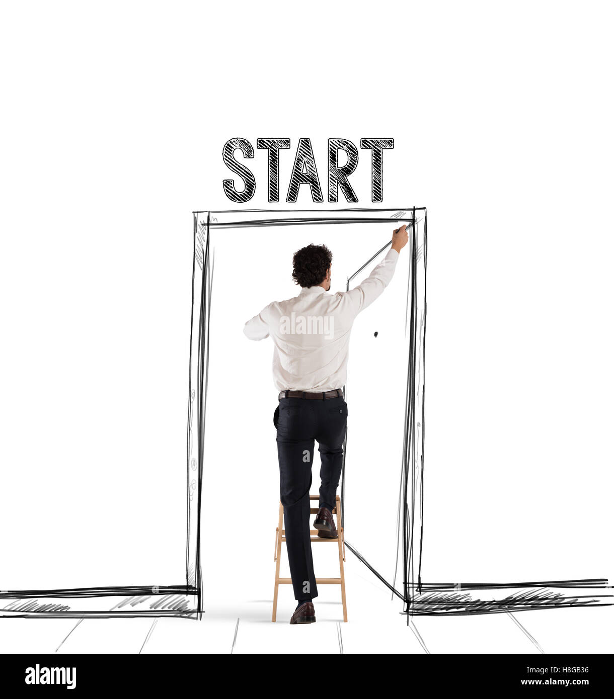 Door stairs Cut Out Stock Images & Pictures - Alamy