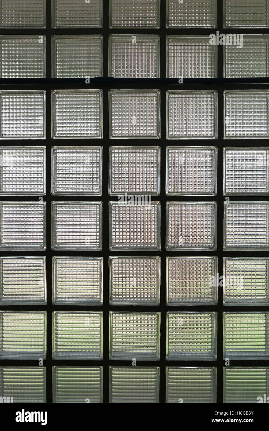 Glass block walls for the design background,surface of the glass in ...