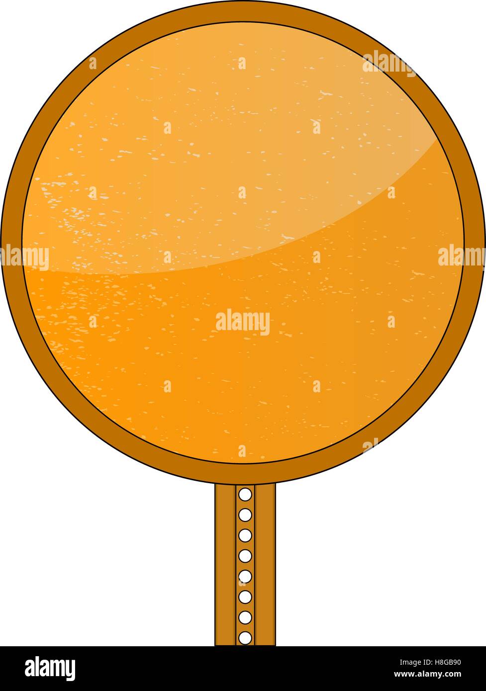 Vector illustration. Blank Orange Round Road Sign Stock Vector Image ...