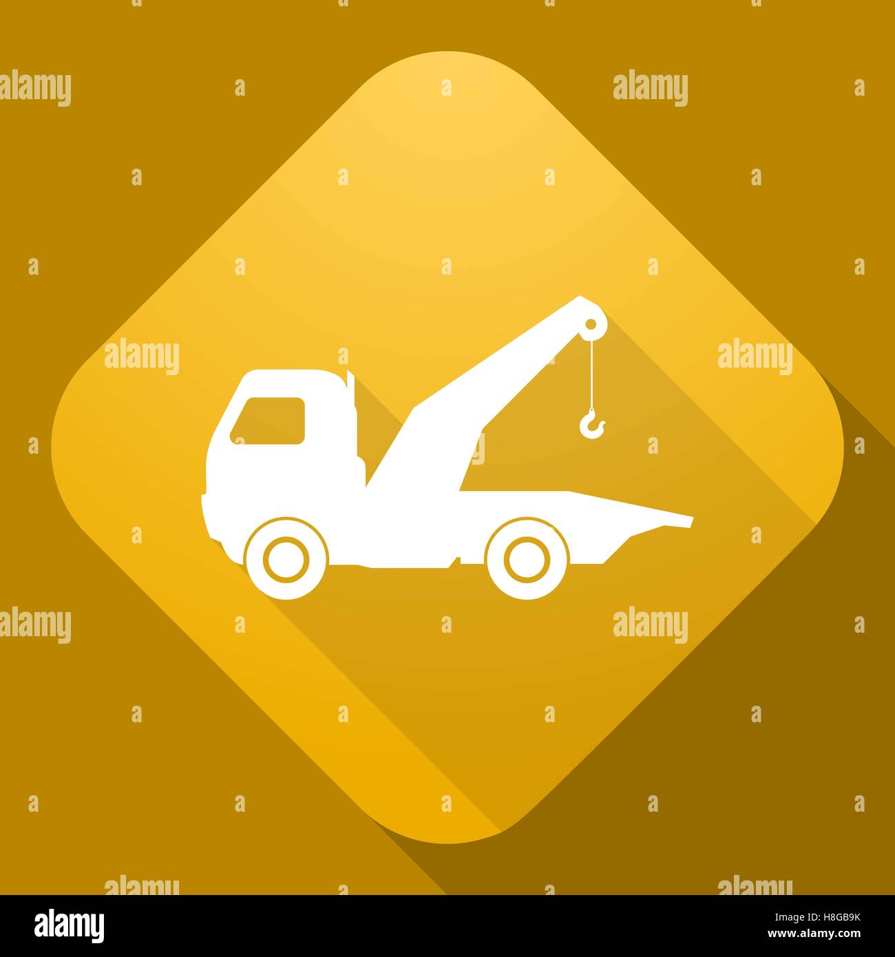 Vector illustration. Vector icon of wrecker with a long shadow Stock ...