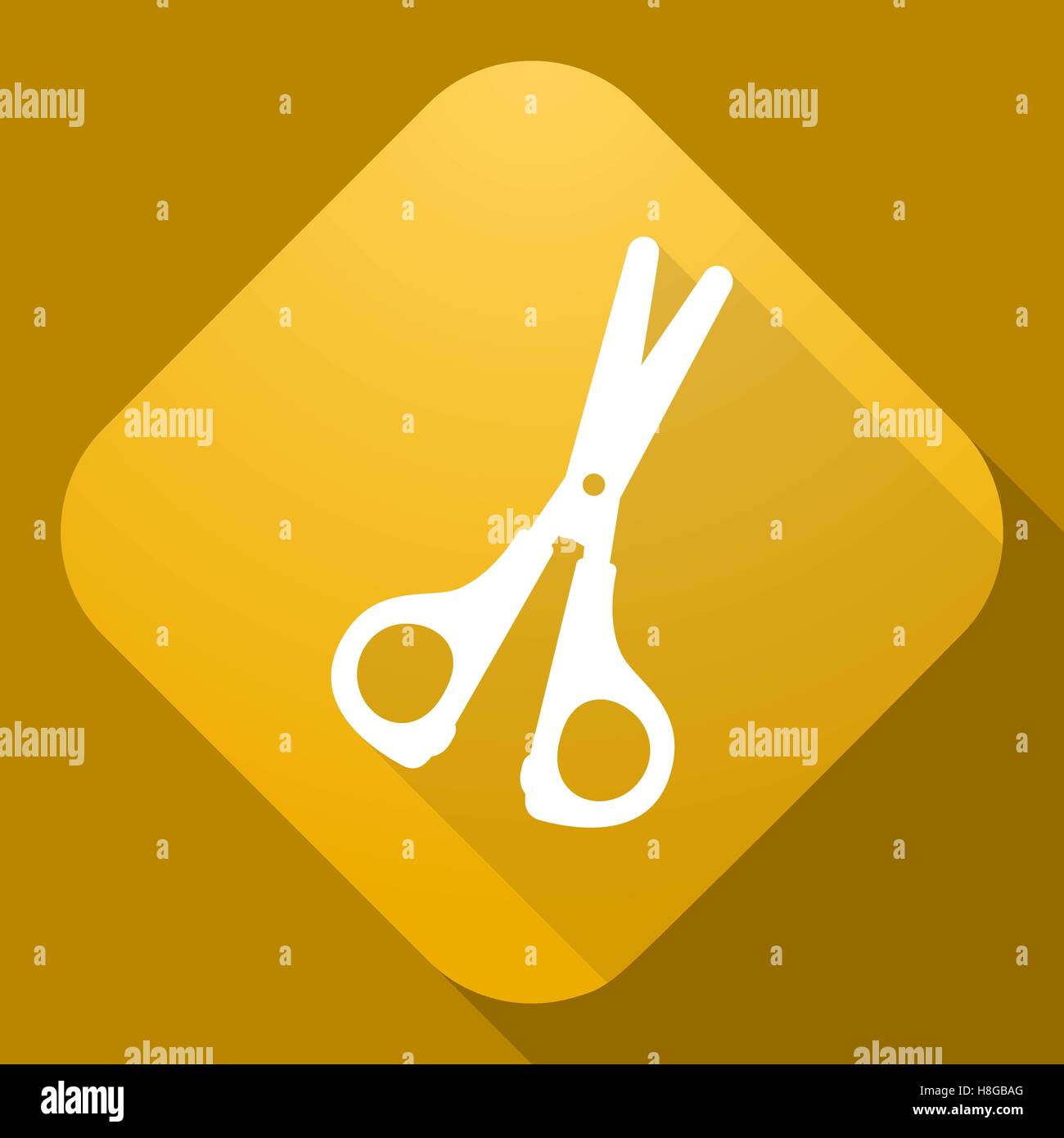 Vector illustration. Vector icon of Scissors with a long shadow Stock ...