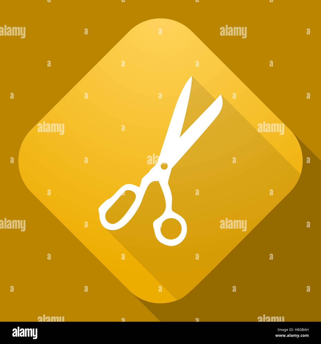 Vector illustration. Vector icon of Scissors with a long shadow Stock ...