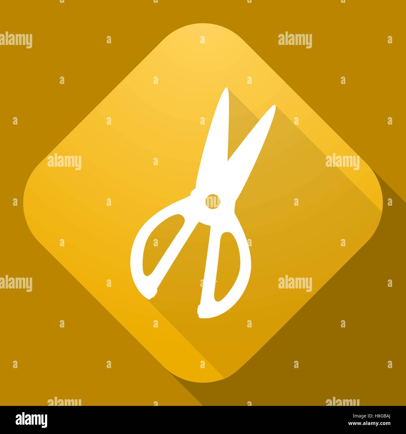 Vector illustration. Vector icon of Scissors with a long shadow Stock ...