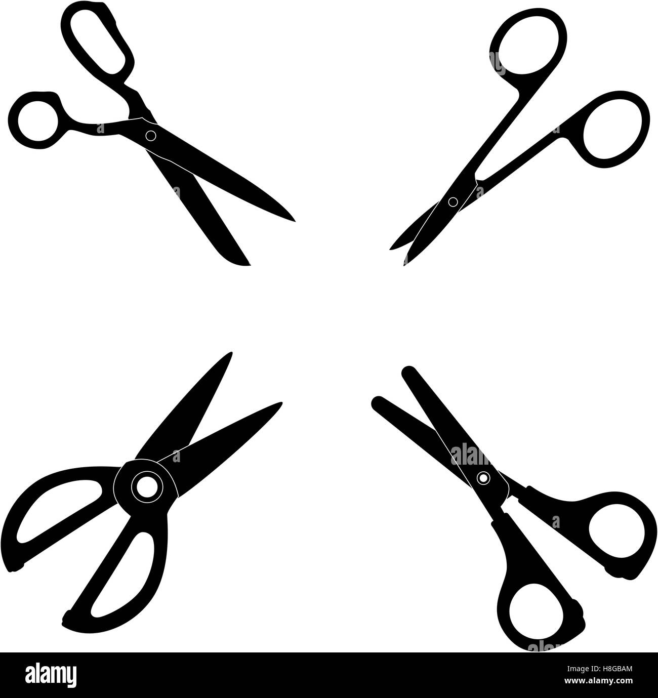 Vector illustration. Icon set of Scissors. Vector illustration Eps 10 ...