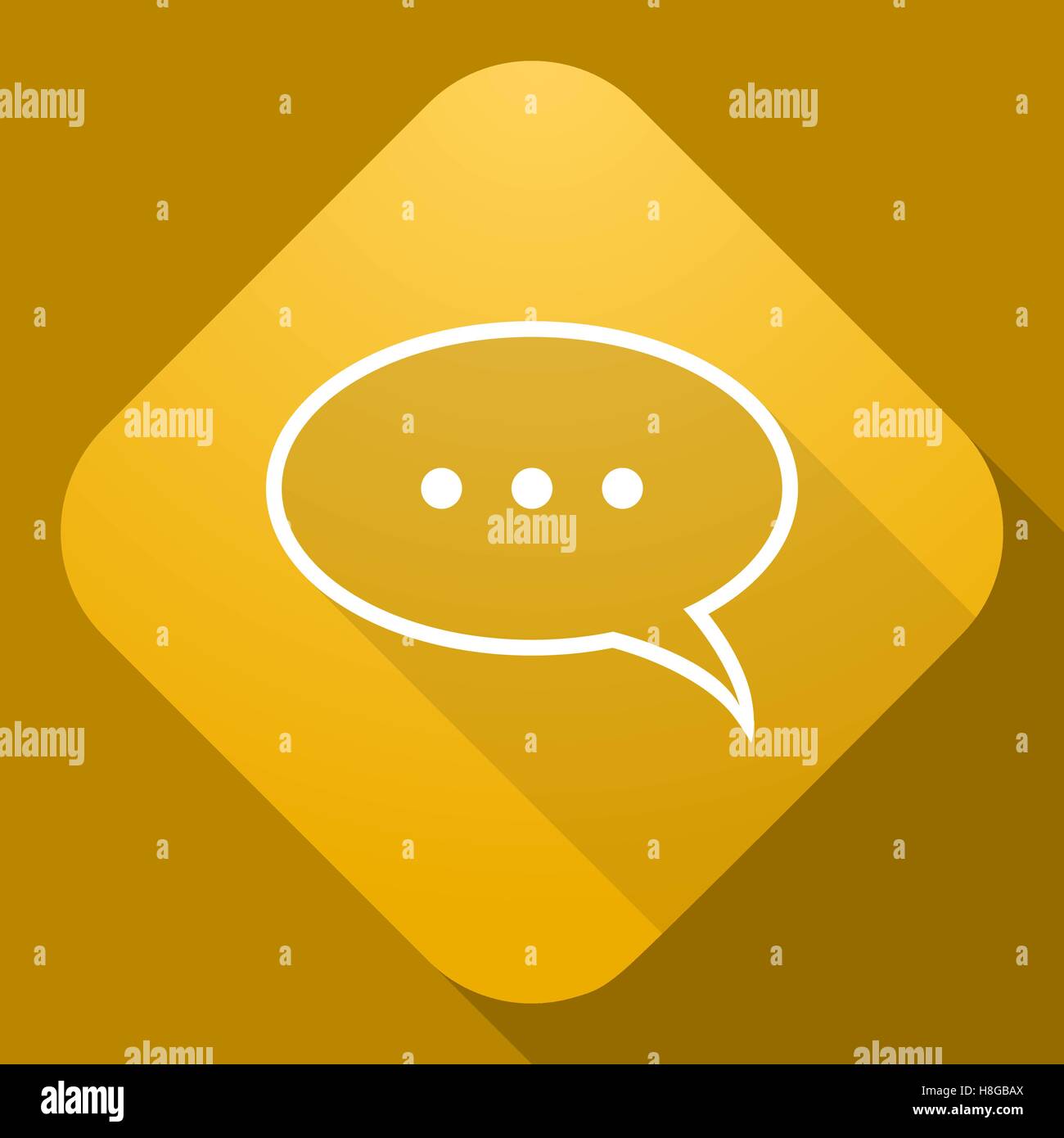 Vector illustration. Vector icon of Speech Bubble with a long shadow ...