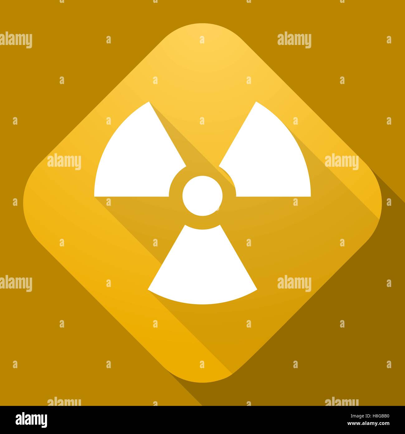 Vector illustration. Vector icon of Radiation Sign with a long shadow ...