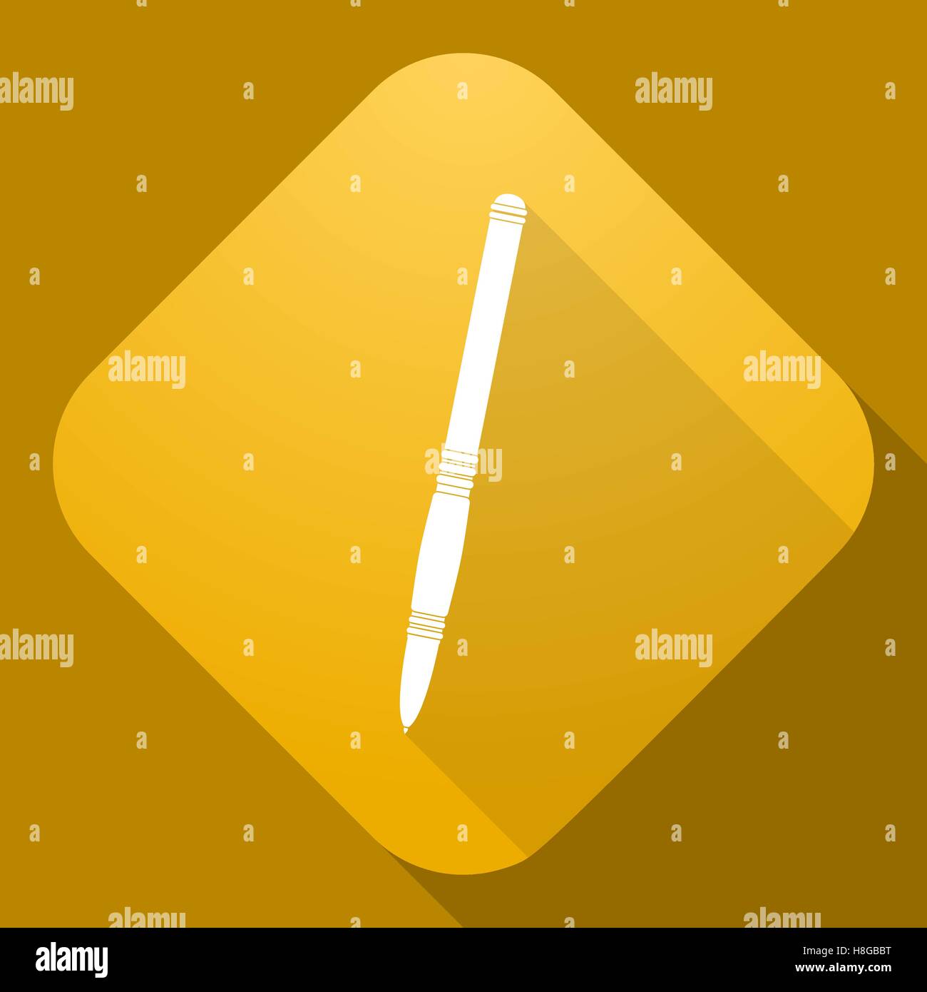 Vector illustration. Vector icon of Pen with a long shadow Stock Vector ...