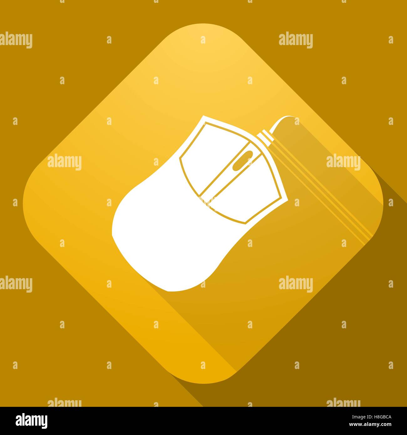 Vector illustration. Vector icon of Computer Mouse with a long shadow ...
