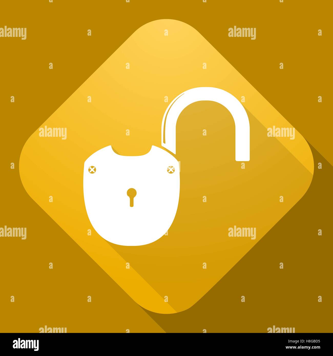 Vector illustration. Vector icon of Padlock with a long shadow Stock ...