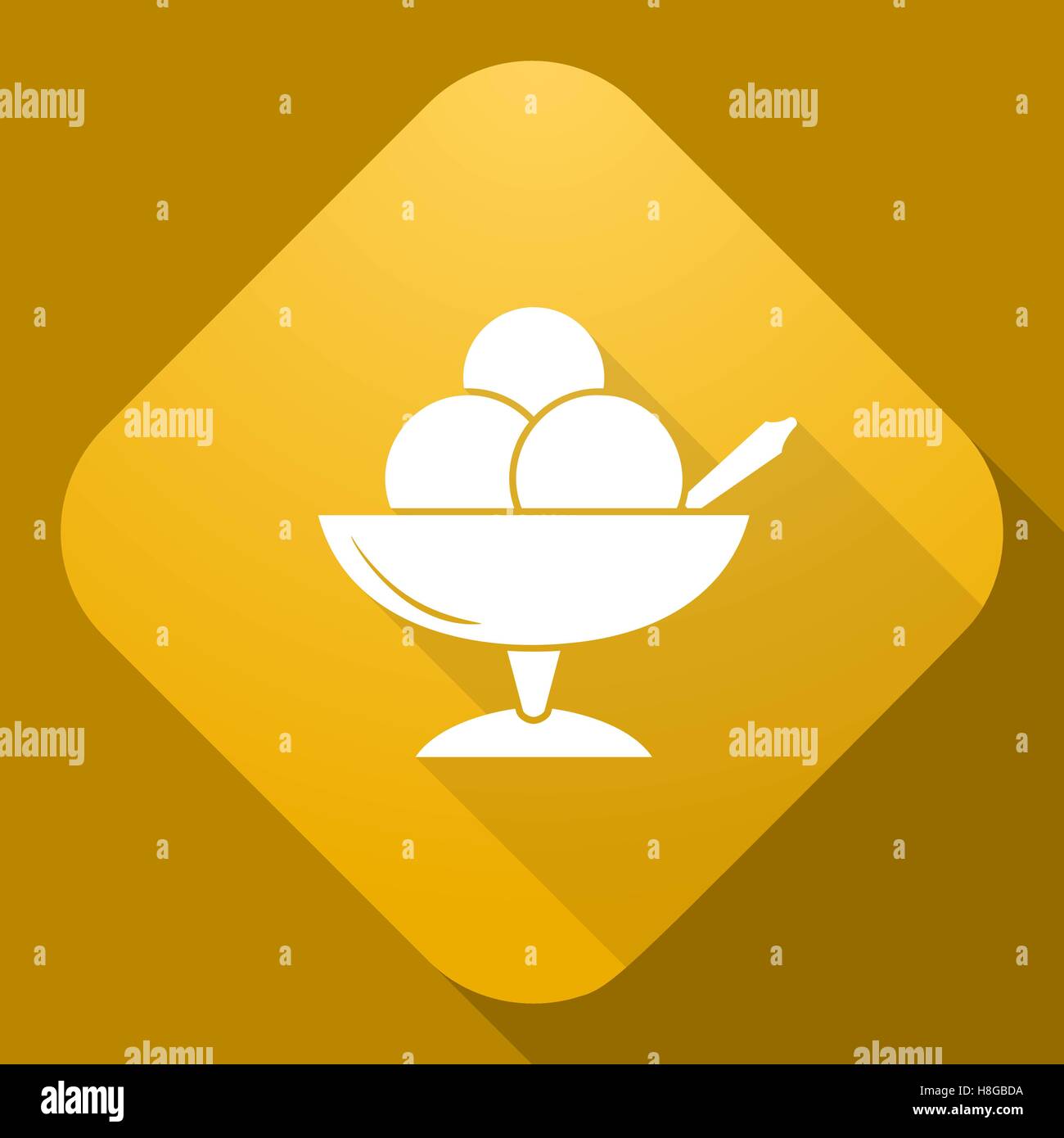 Vector illustration. Vector icon of Ice Cream with a long shadow Stock ...