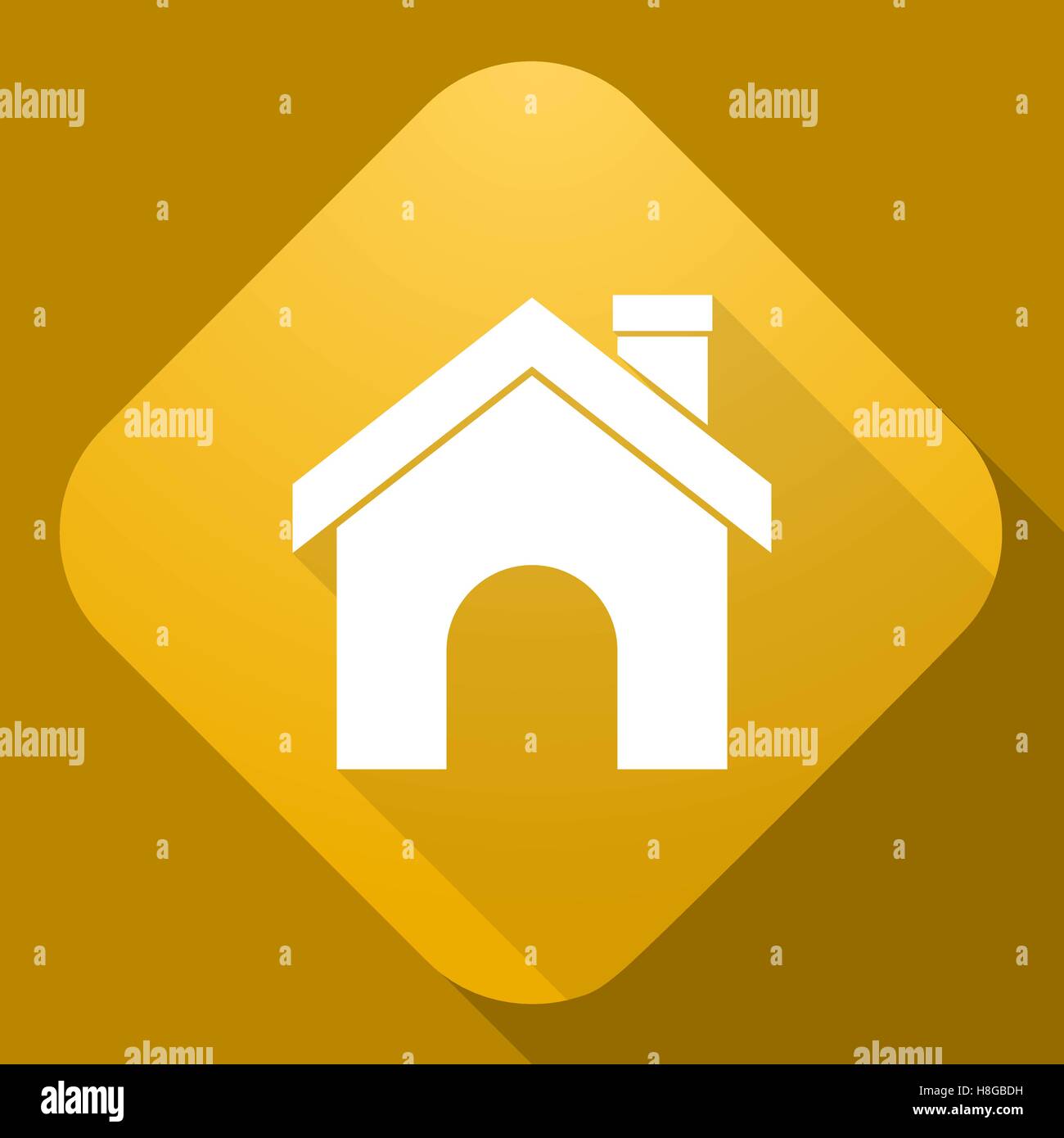Vector illustration. Vector icon of House with a long shadow Stock ...
