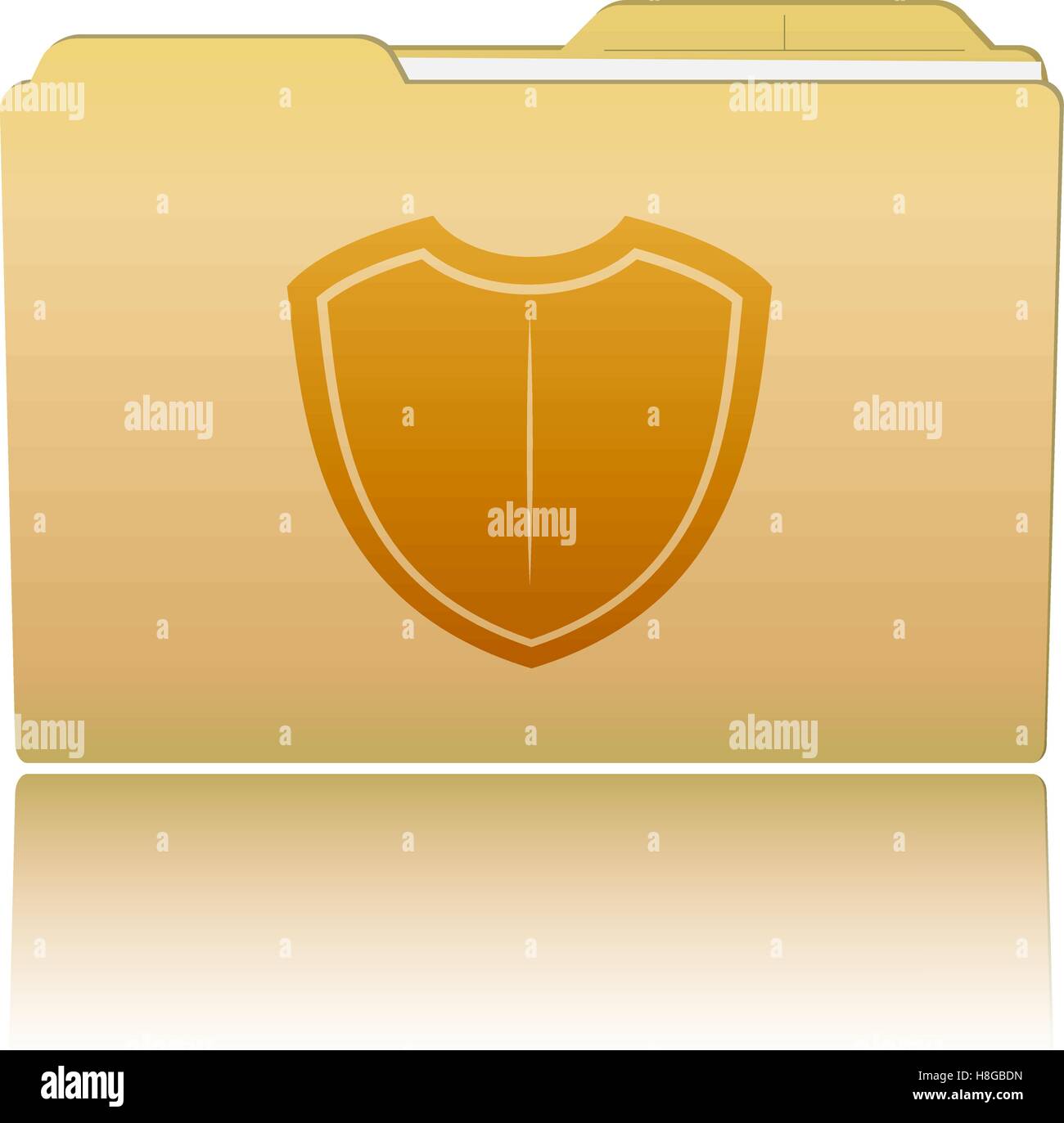 Vector illustration. Folder with shield. Vector illustration Eps 10 ...
