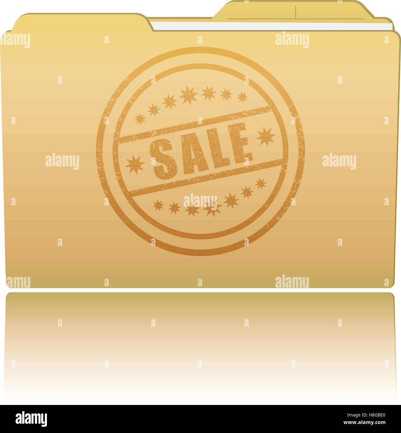 Vector illustration. Folder with "Sale" damaged stamp Stock Vector ...