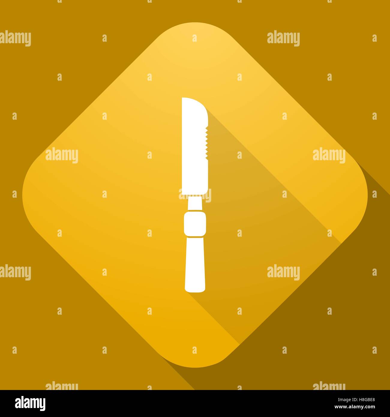 Vector illustration. Vector icon of Knife with a long shadow Stock ...