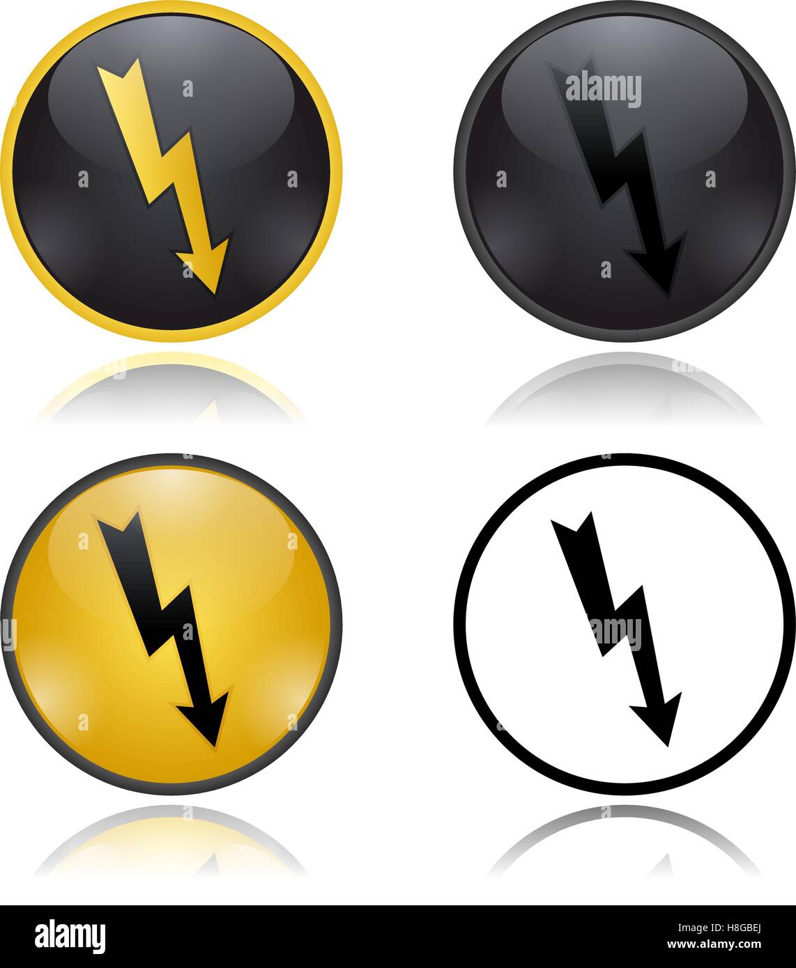 High Voltage warning signs. Vector illustration Eps 10 Stock Vector ...