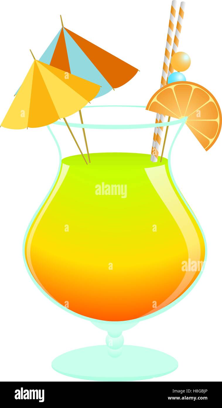 Summer tropical cocktail. Vector illustration Eps 10 Stock Vector Image ...