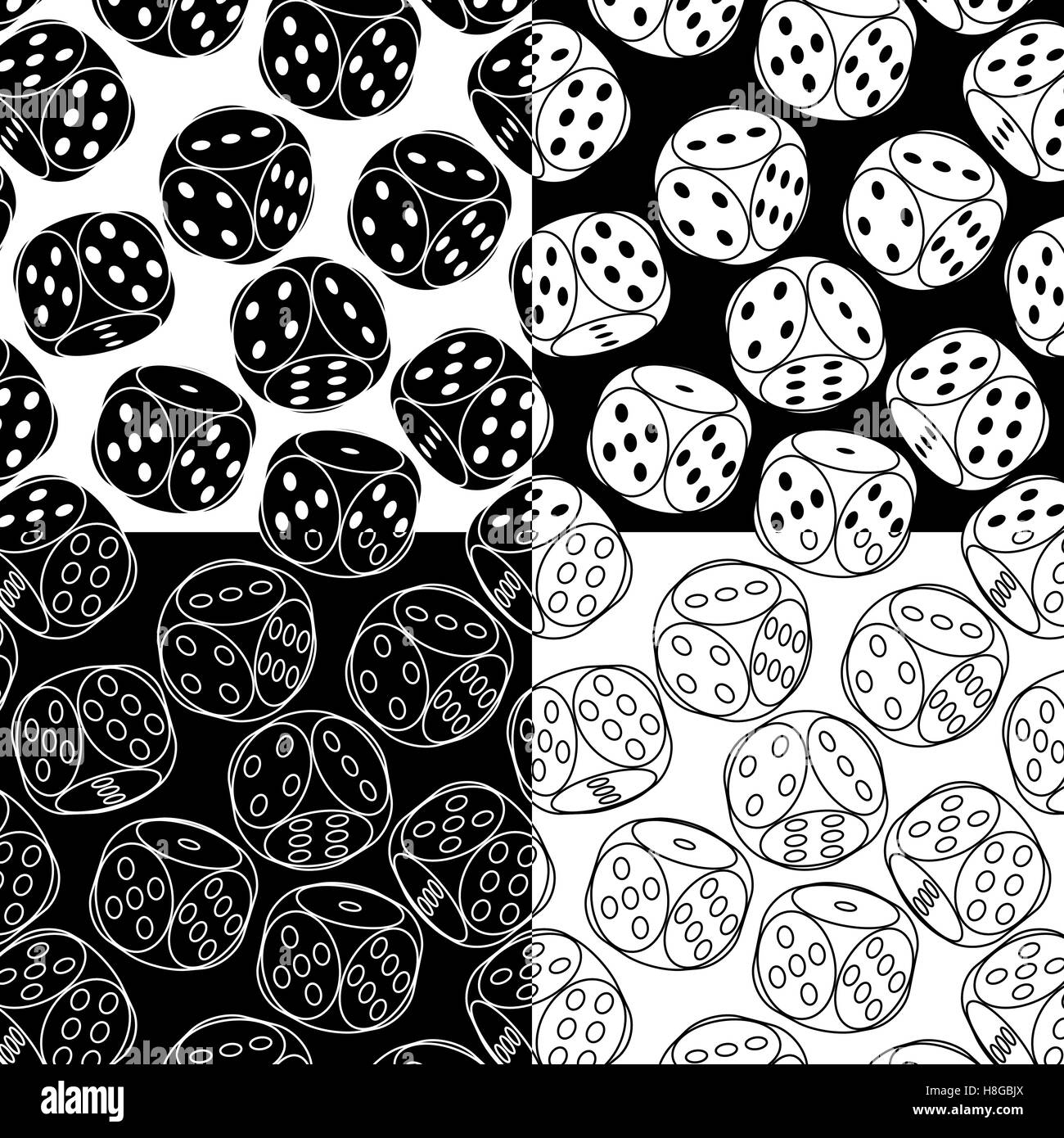 Vector illustration. Seamless Patterns with dice. Vector illustration ...