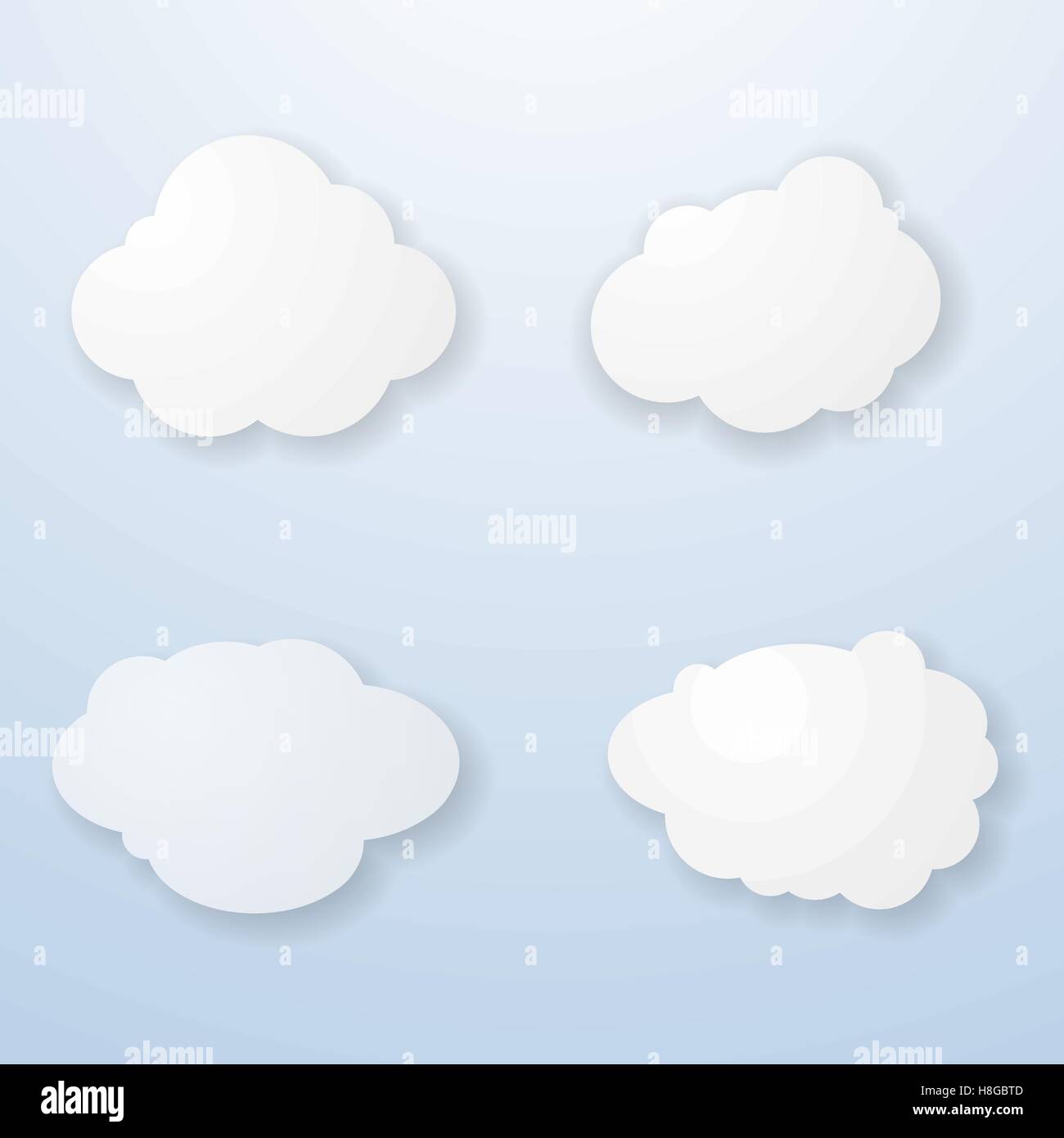 Set of paper clouds. Vector Illustration Eps 10 Stock Vector Image ...