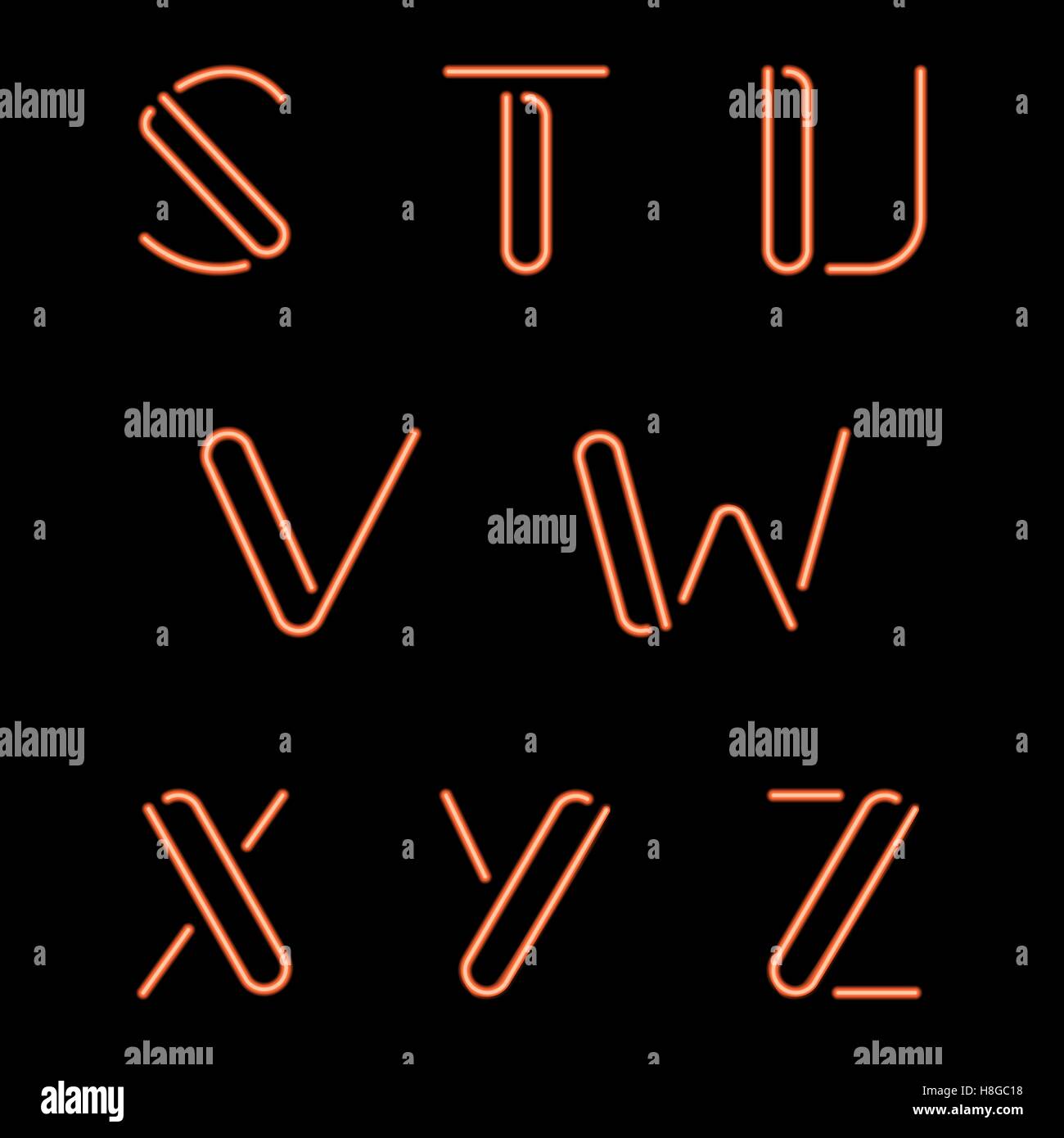 Vector illustration of Neon Letters. Eps 10 Stock Vector Image & Art ...