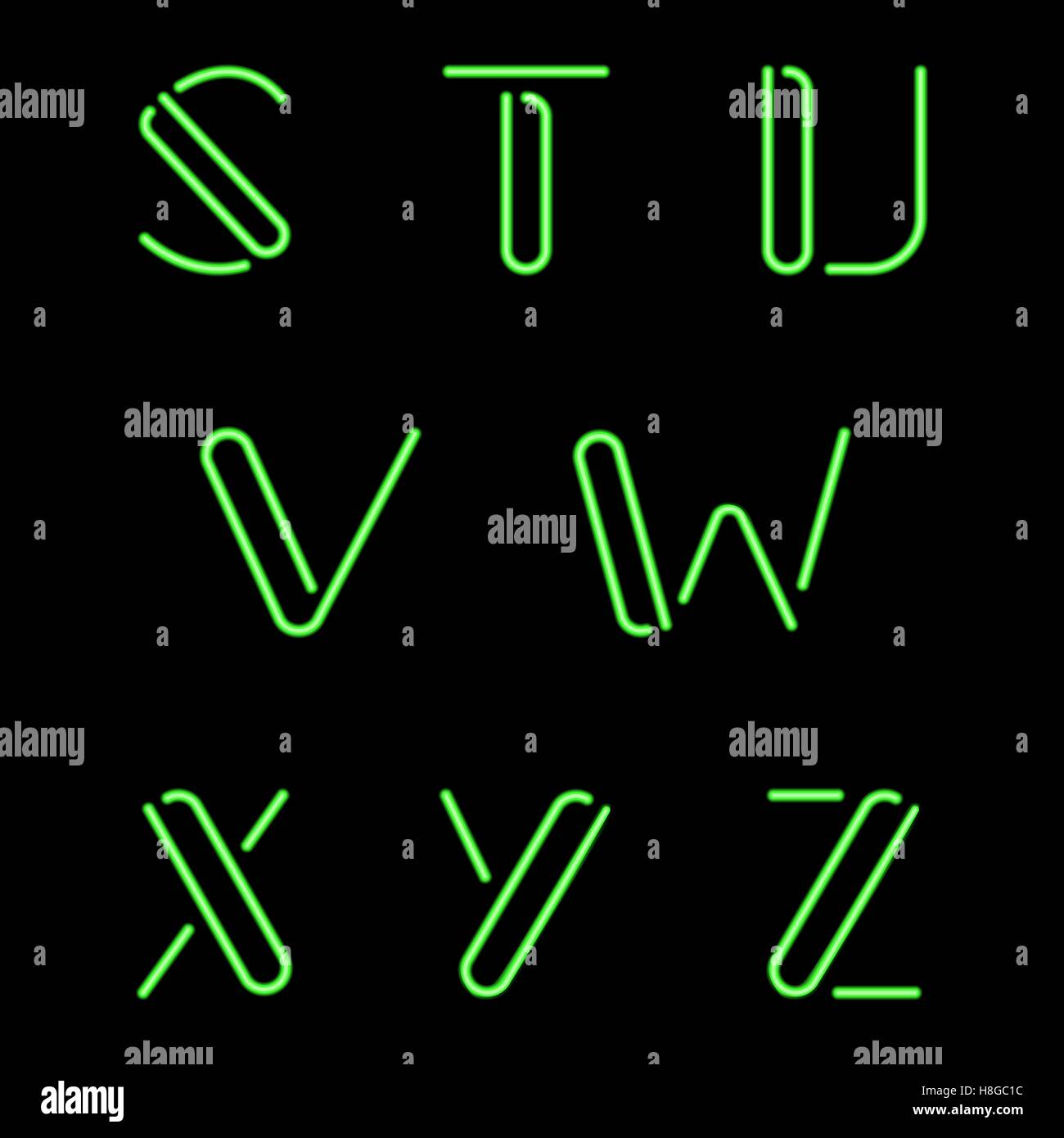 Vector illustration of Neon Letters. Eps 10 Stock Vector Image & Art ...