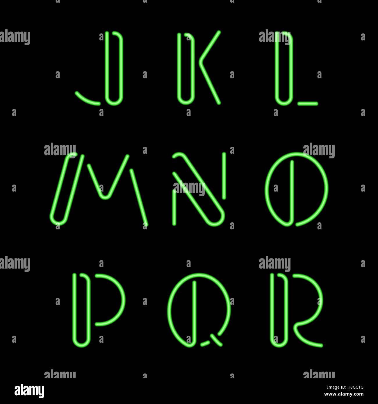 Glowing green neon alphabet letters hi-res stock photography and images ...