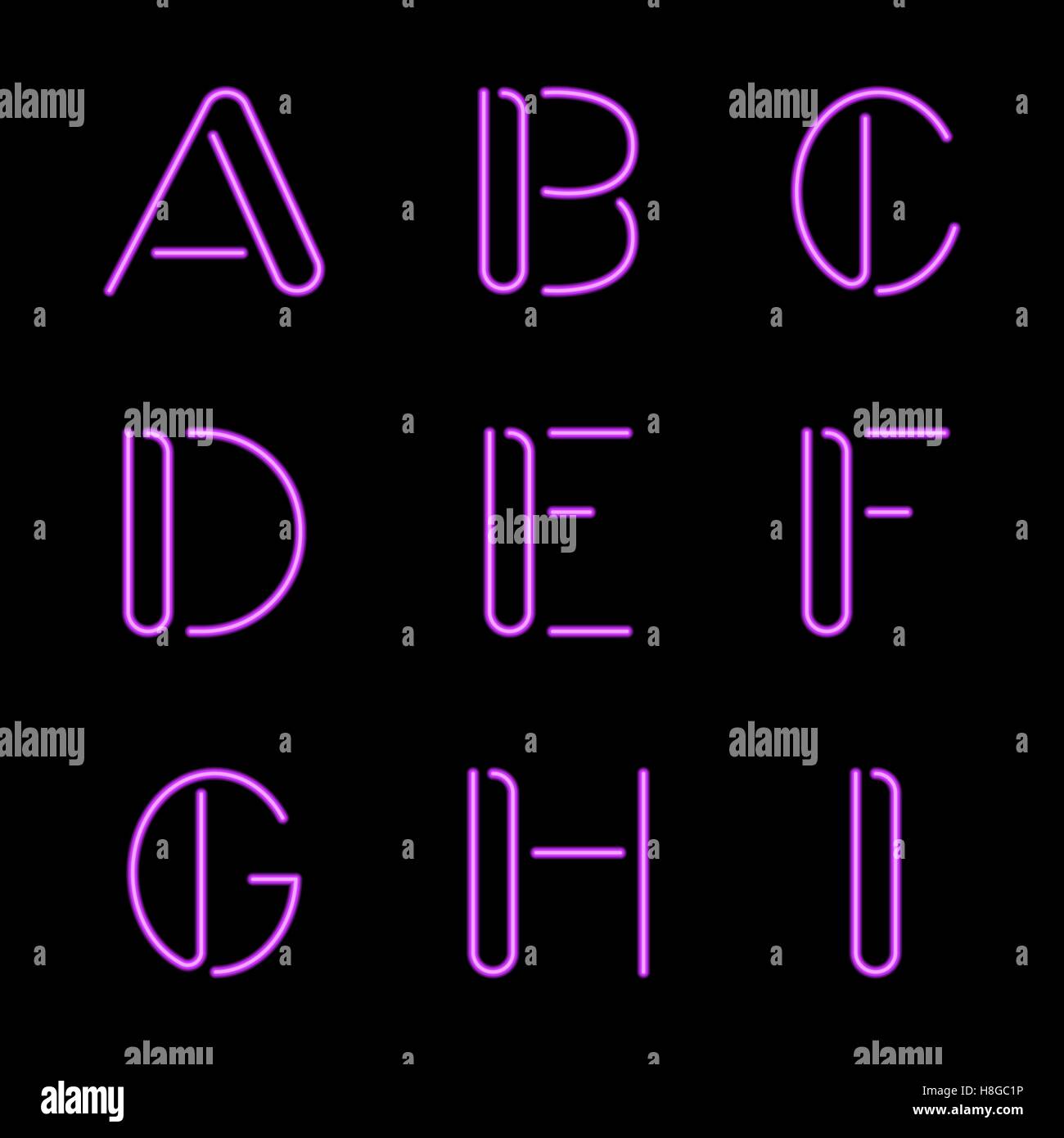 Vector illustration of Neon Letters. Eps 10 Stock Vector Image & Art ...