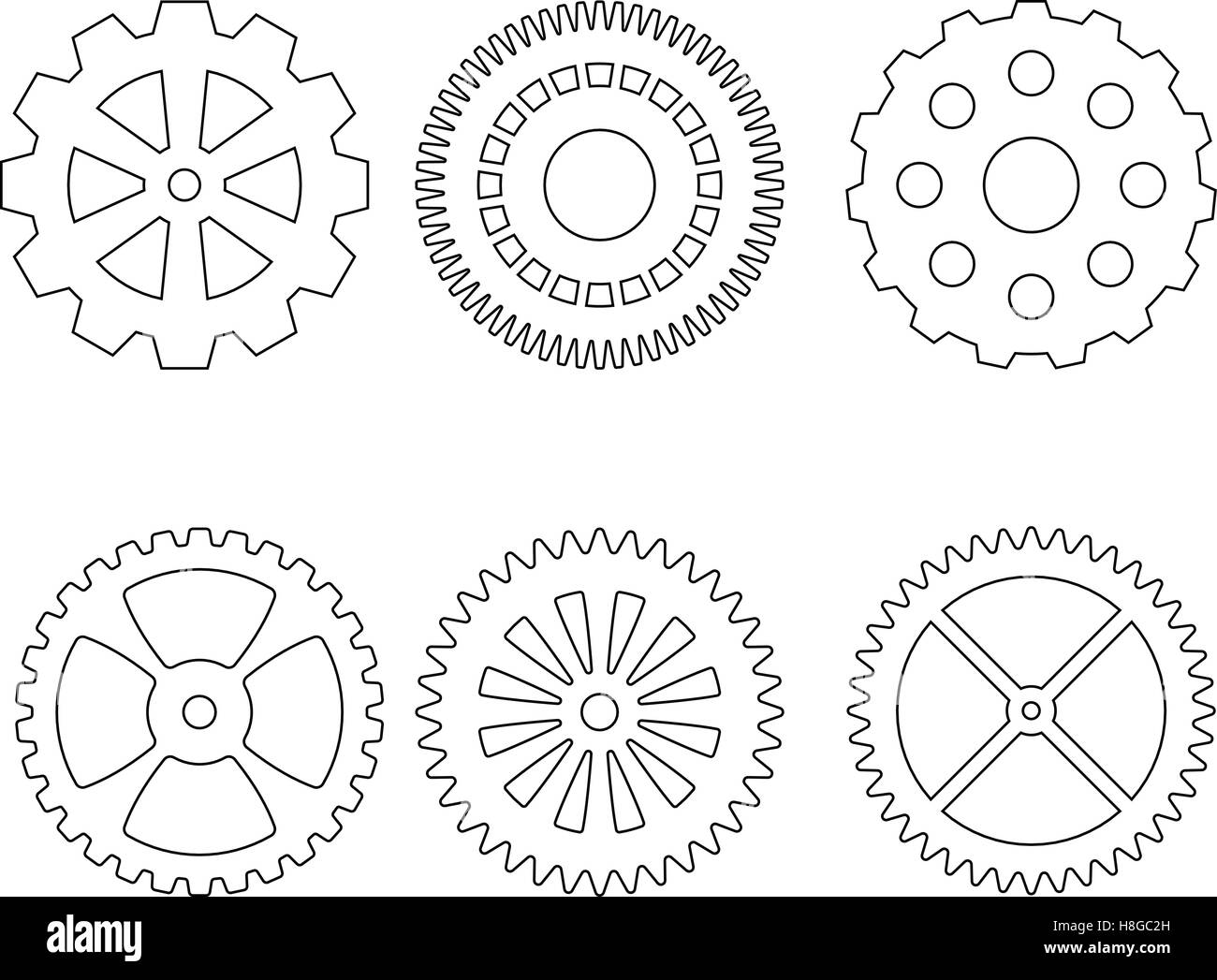 Vector illustration. Set of gears icons. Eps 10 Stock Vector Image ...