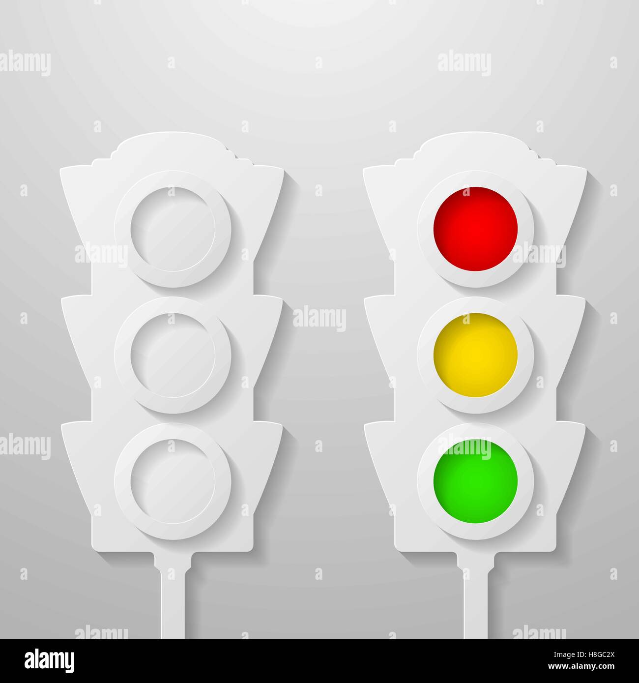 Vector Illustration. Paper traffic light. eps 10 Stock Vector Image ...