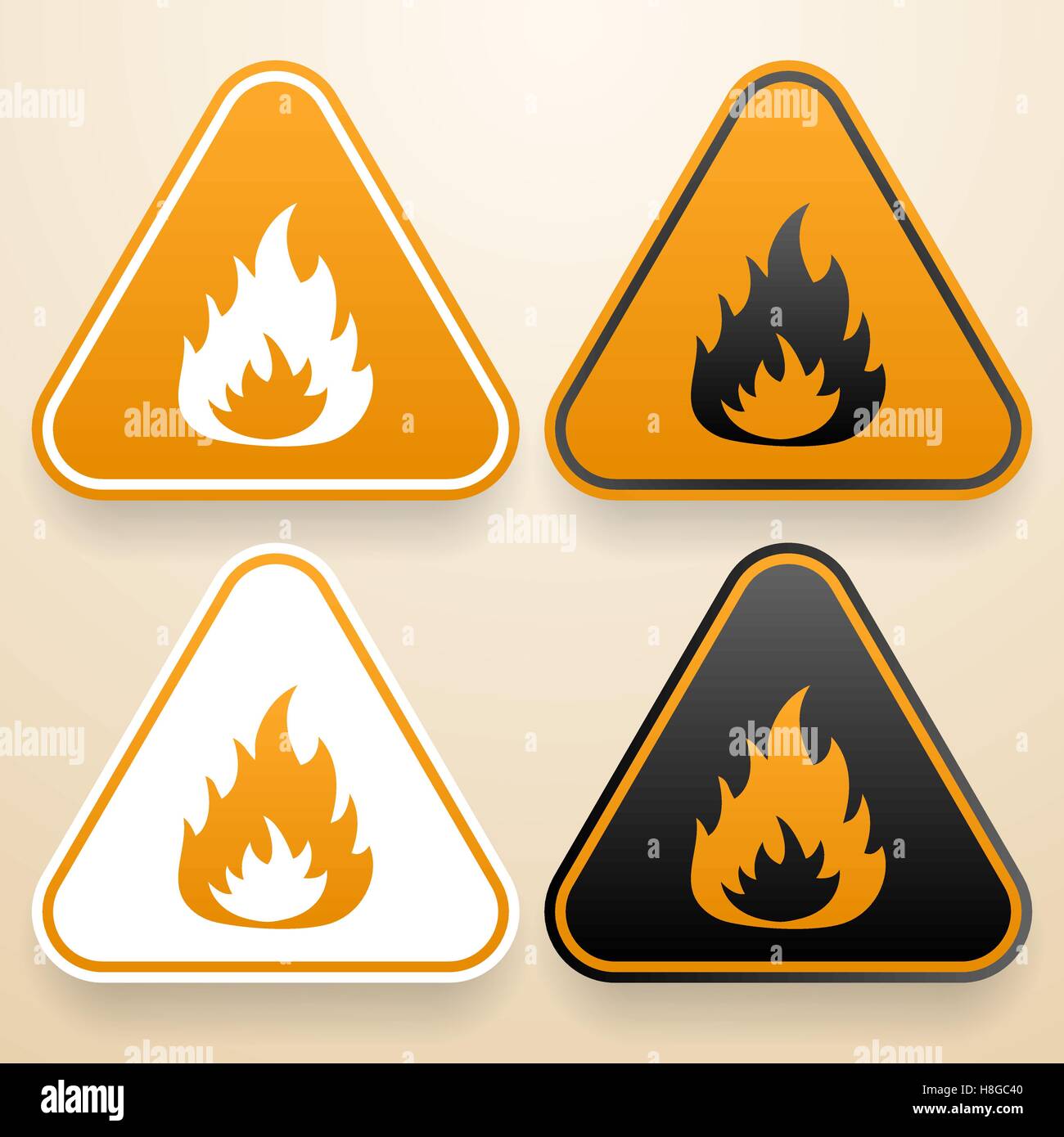 Fire warning hazard sign Stock Vector Images - Alamy