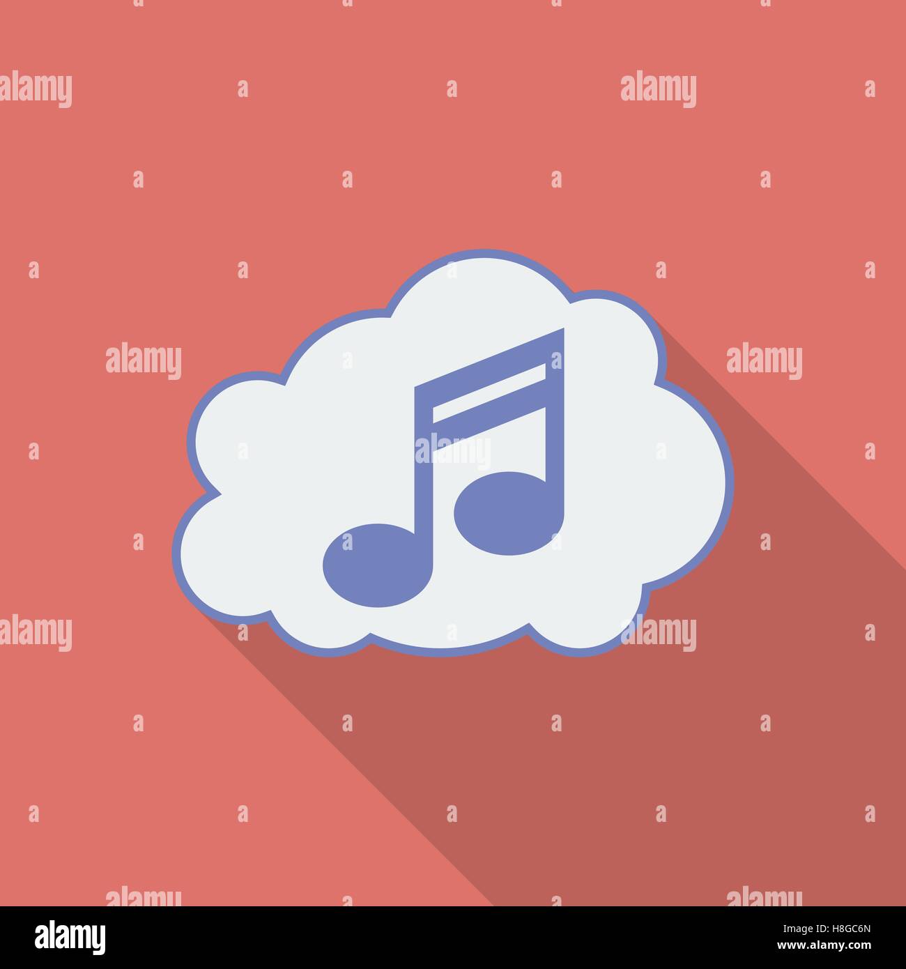 Sound cloud icon. Modern Flat style with a long shadow Stock Vector ...