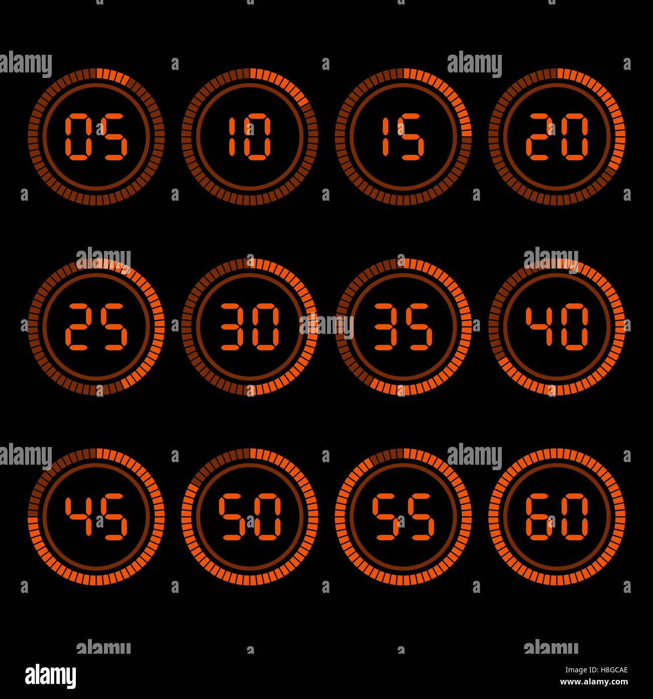 Digital countdown timer with five minutes interval Stock Vector Image ... Digital countdown timer with five minutes interval Stock Vector Image ...