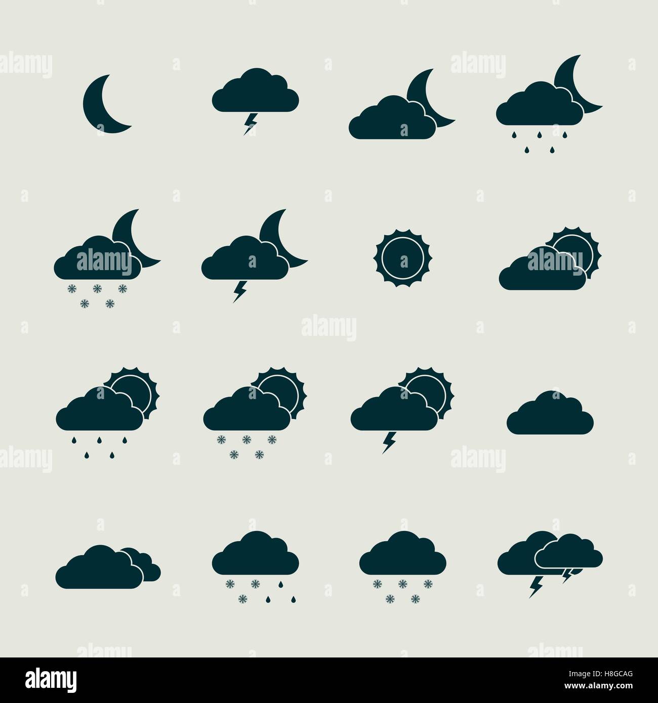 Weather icon set Stock Vector Image & Art - Alamy