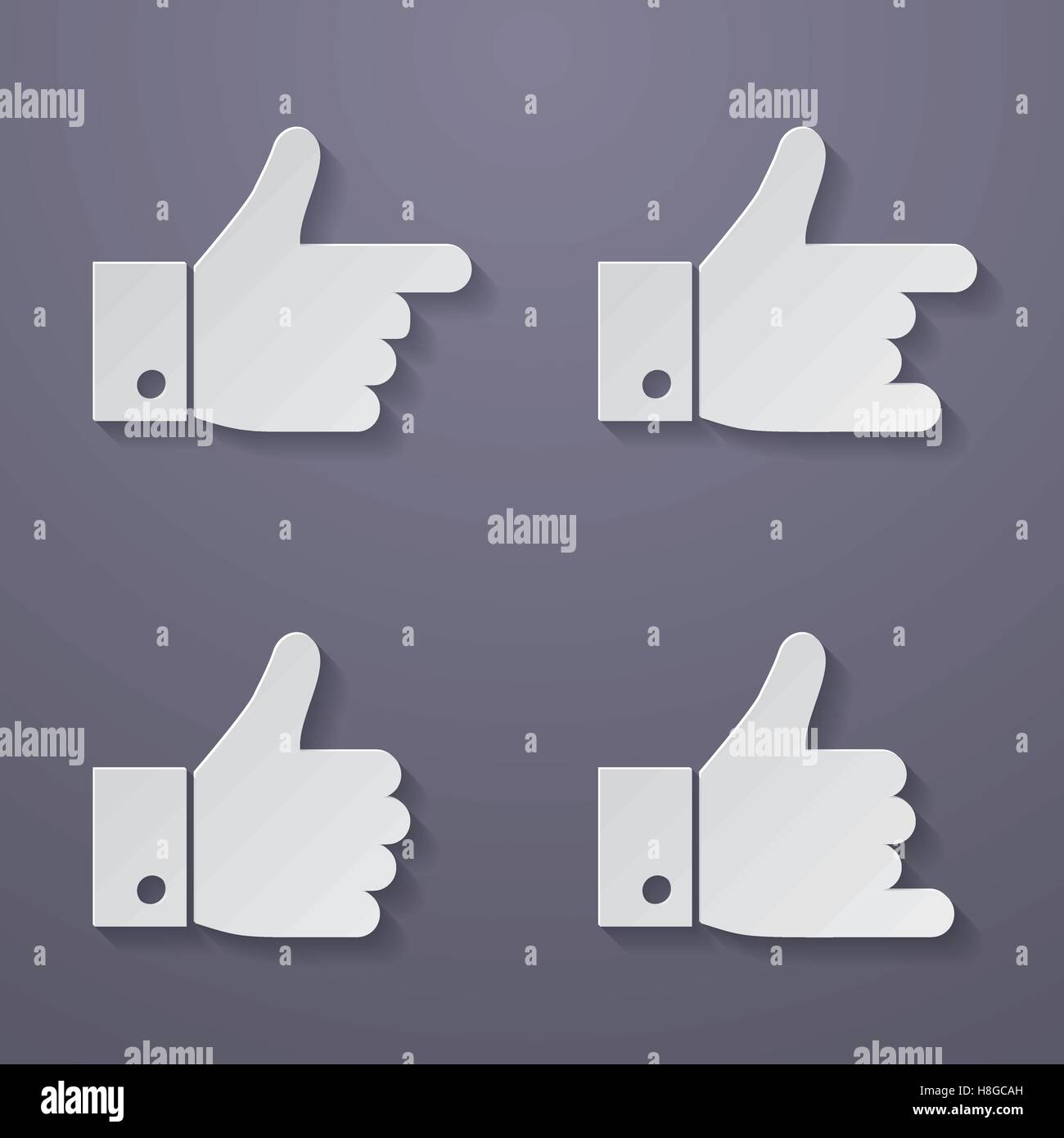 Thumbs up icon set Stock Vector Image & Art - Alamy
