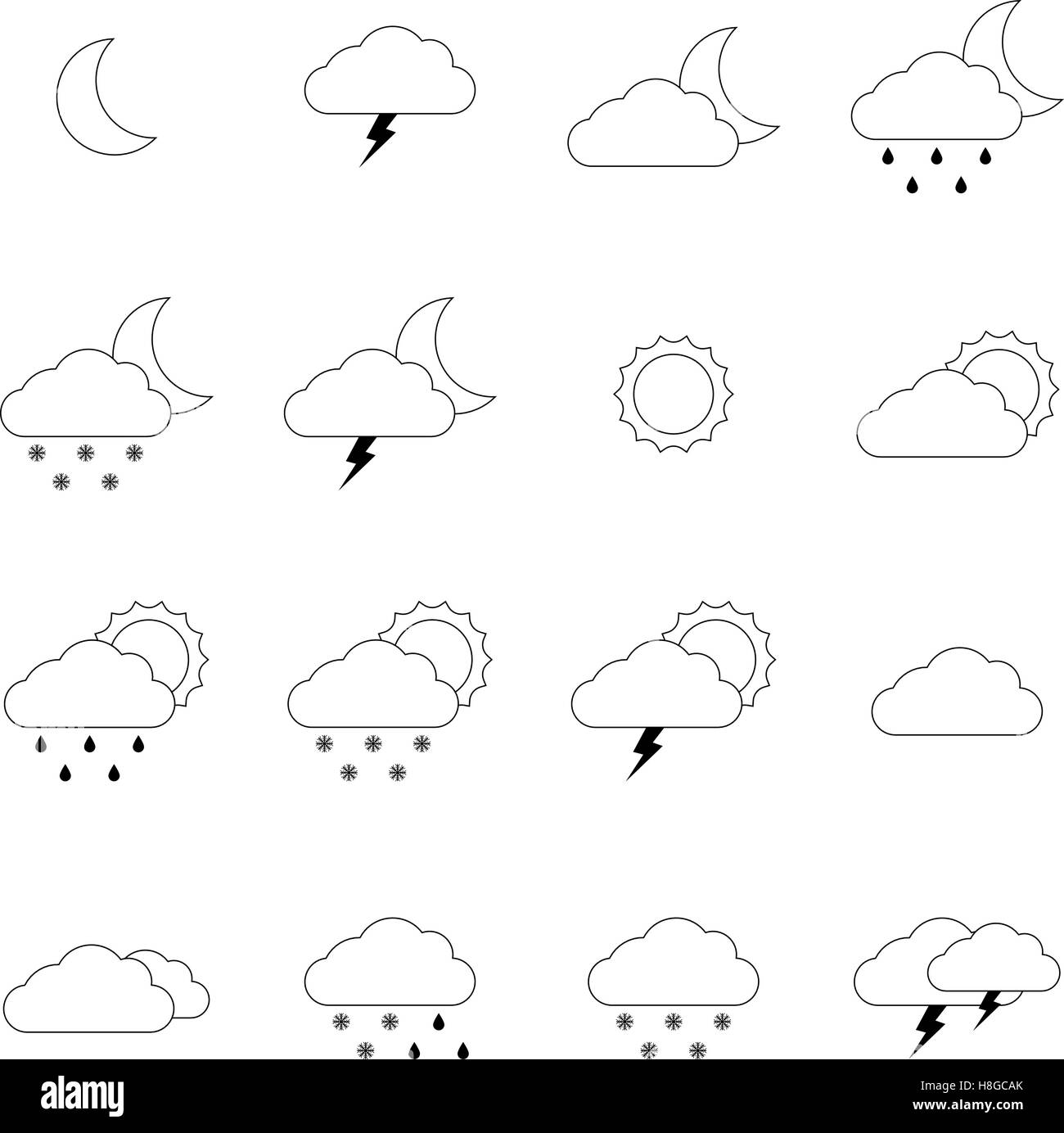 Line icons style weather Stock Vector Images - Alamy