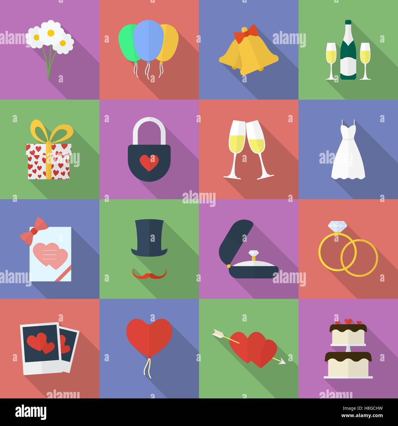 Wedding icons married couple hi-res stock photography and images - Alamy