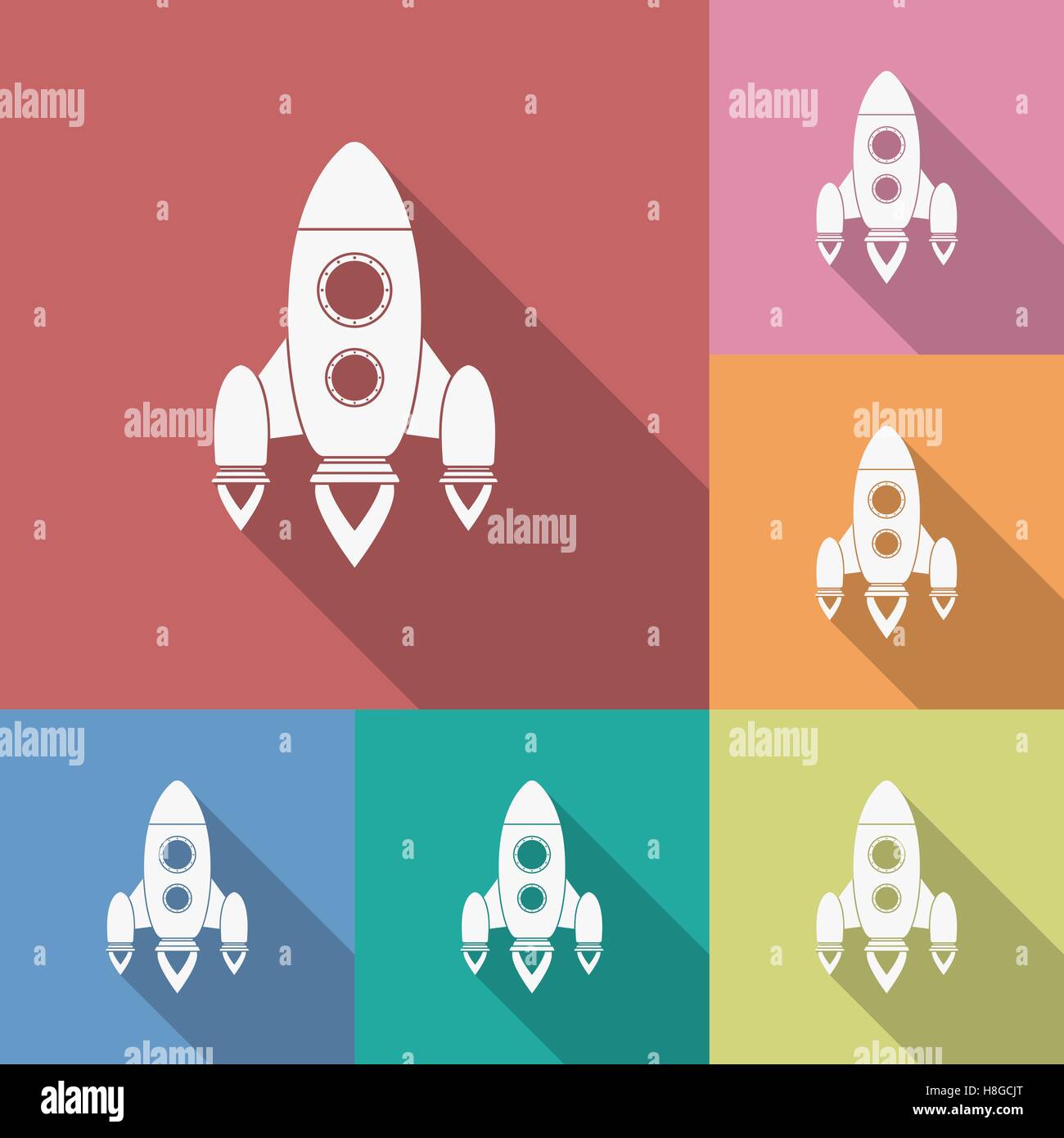 Icon of Rocket. Flat style Stock Vector Image & Art - Alamy