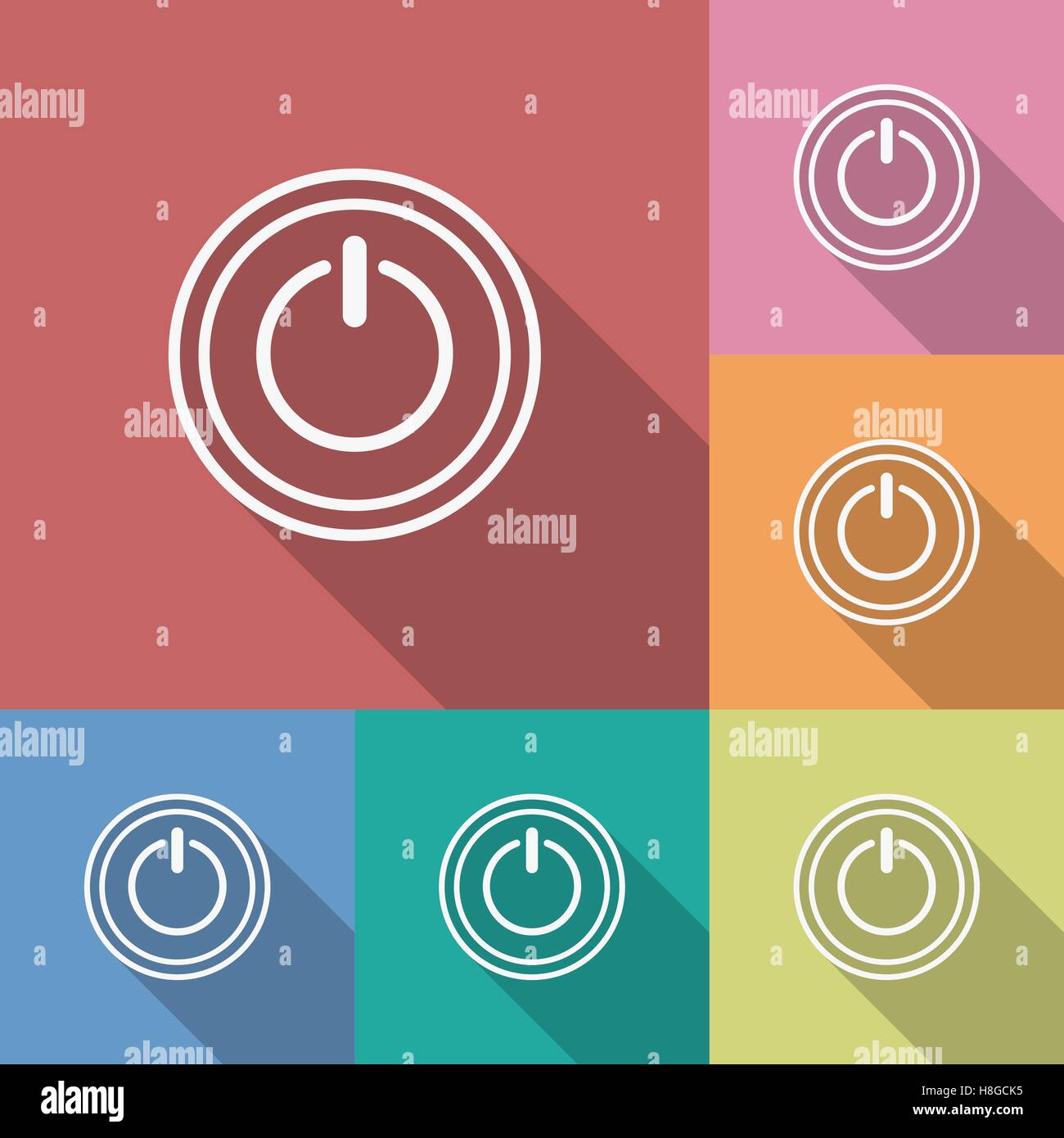 Icon of power button. Flat style Stock Vector Image & Art - Alamy
