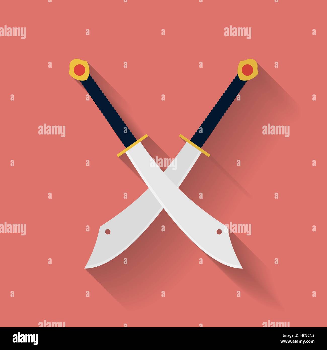 Icon of ancient swords. Flat style Stock Vector Image & Art - Alamy