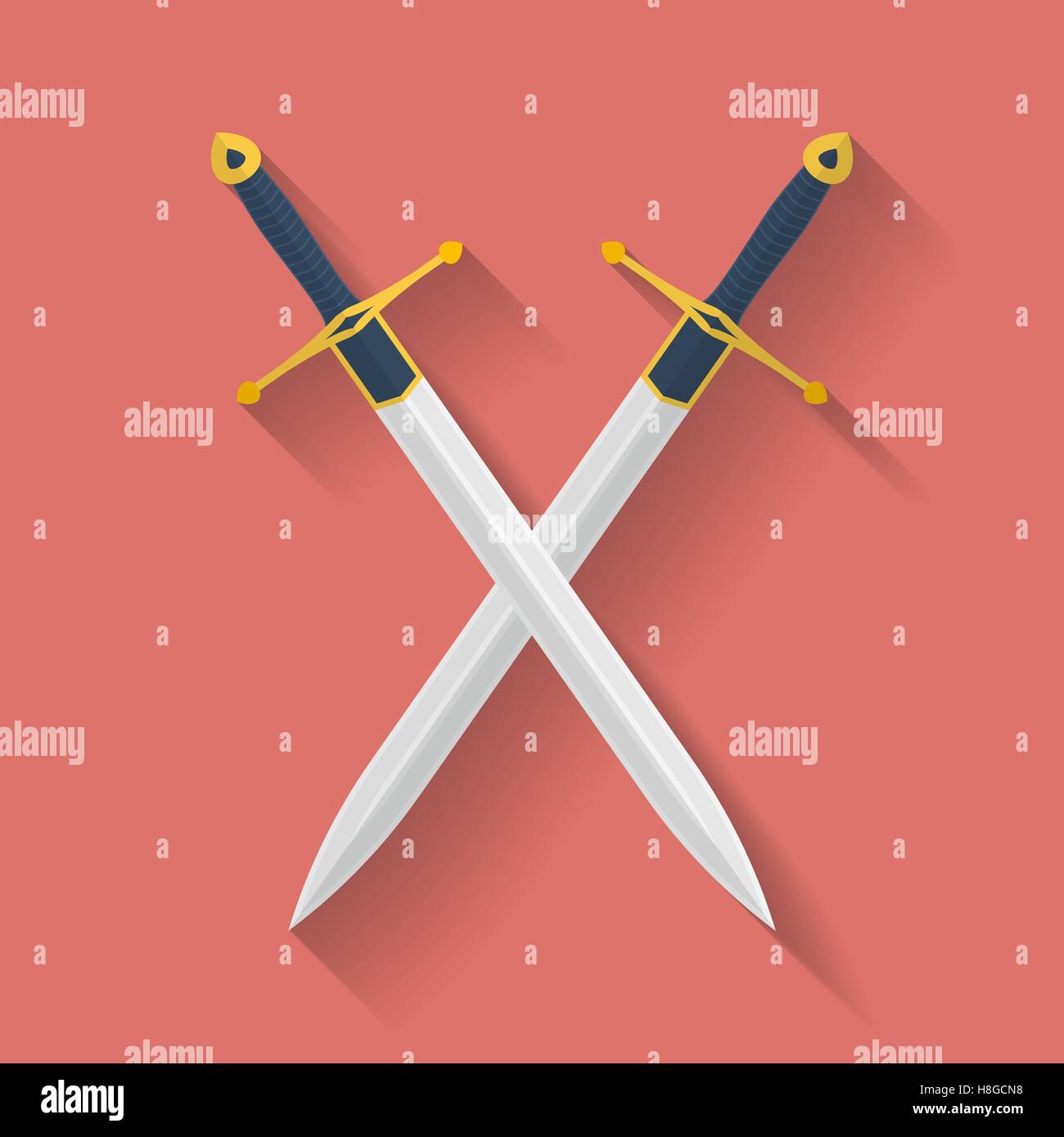 Icon of ancient swords. Flat style Stock Vector Image & Art - Alamy