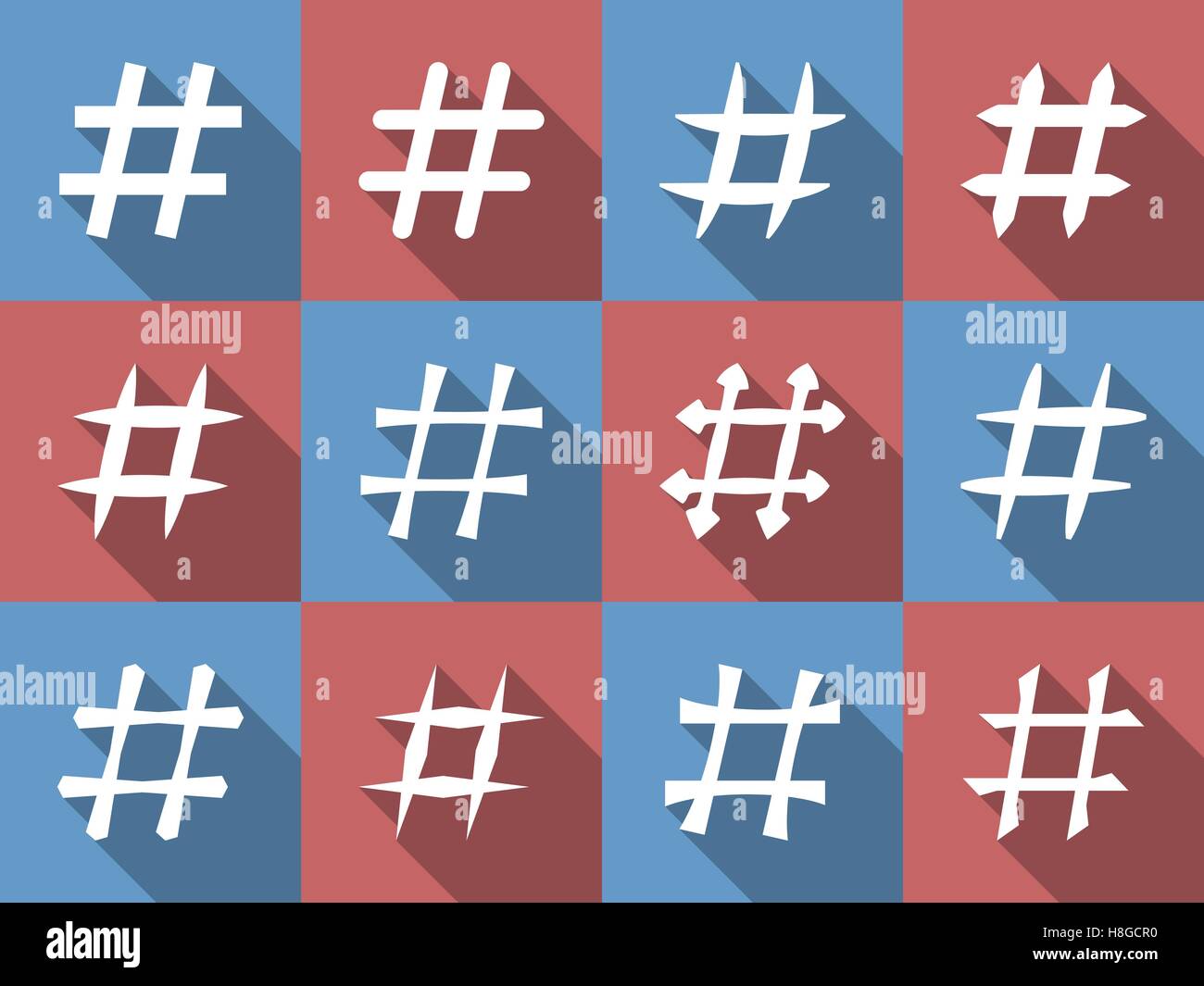 Hashtag icon Stock Vector Images - Alamy