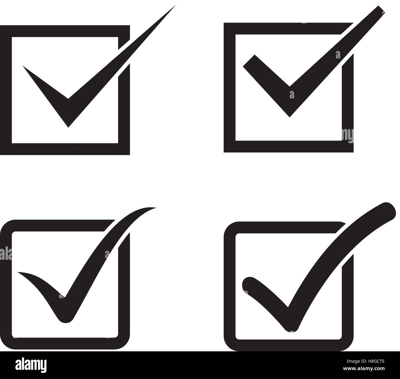 Set of check mark, check box icons Stock Vector Image & Art - Alamy