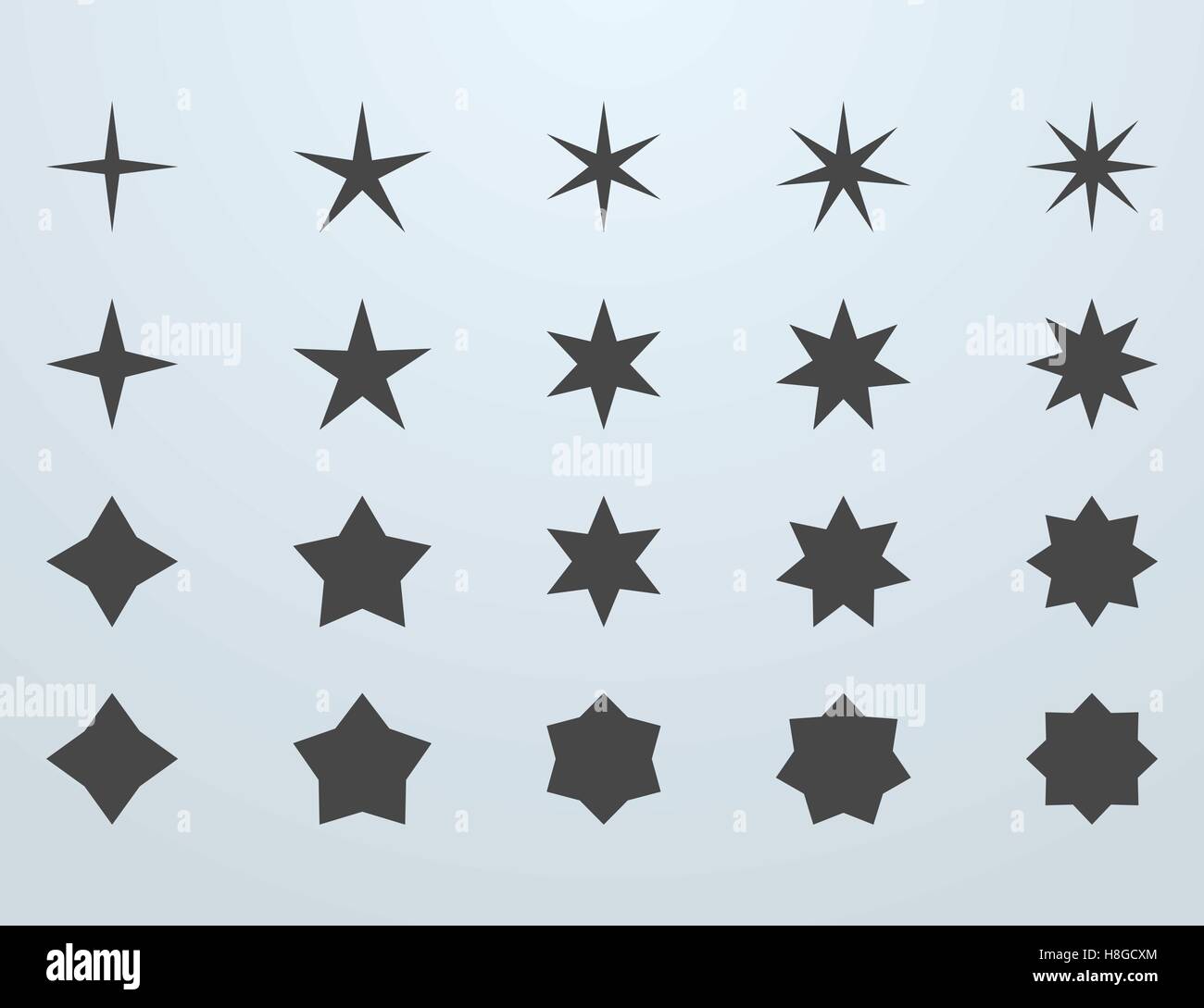 Set of stars icons. Simple black style. Vector Illustration Stock ...