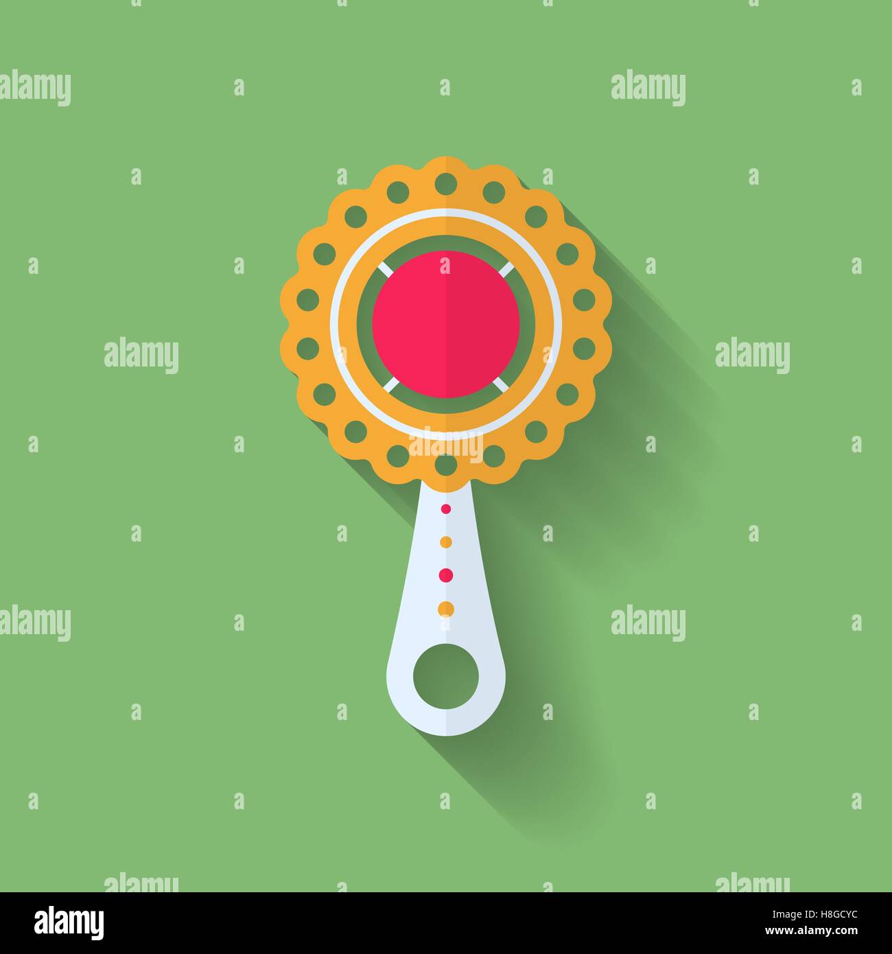 Icon of children's rattle. Flat style. Vector Illustration Stock Vector ...
