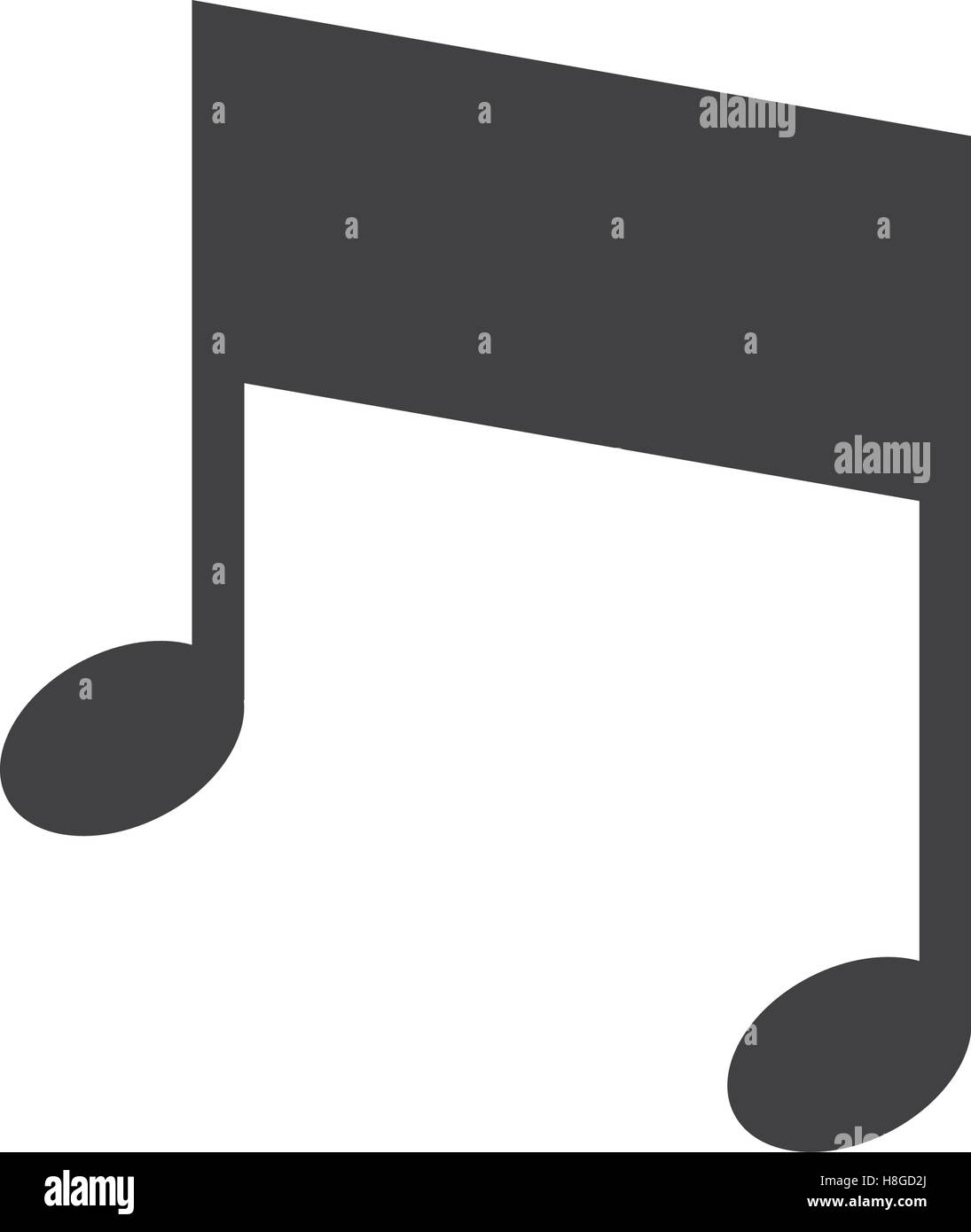 musical note icon over white backgroun. musi symbol. vector ...
