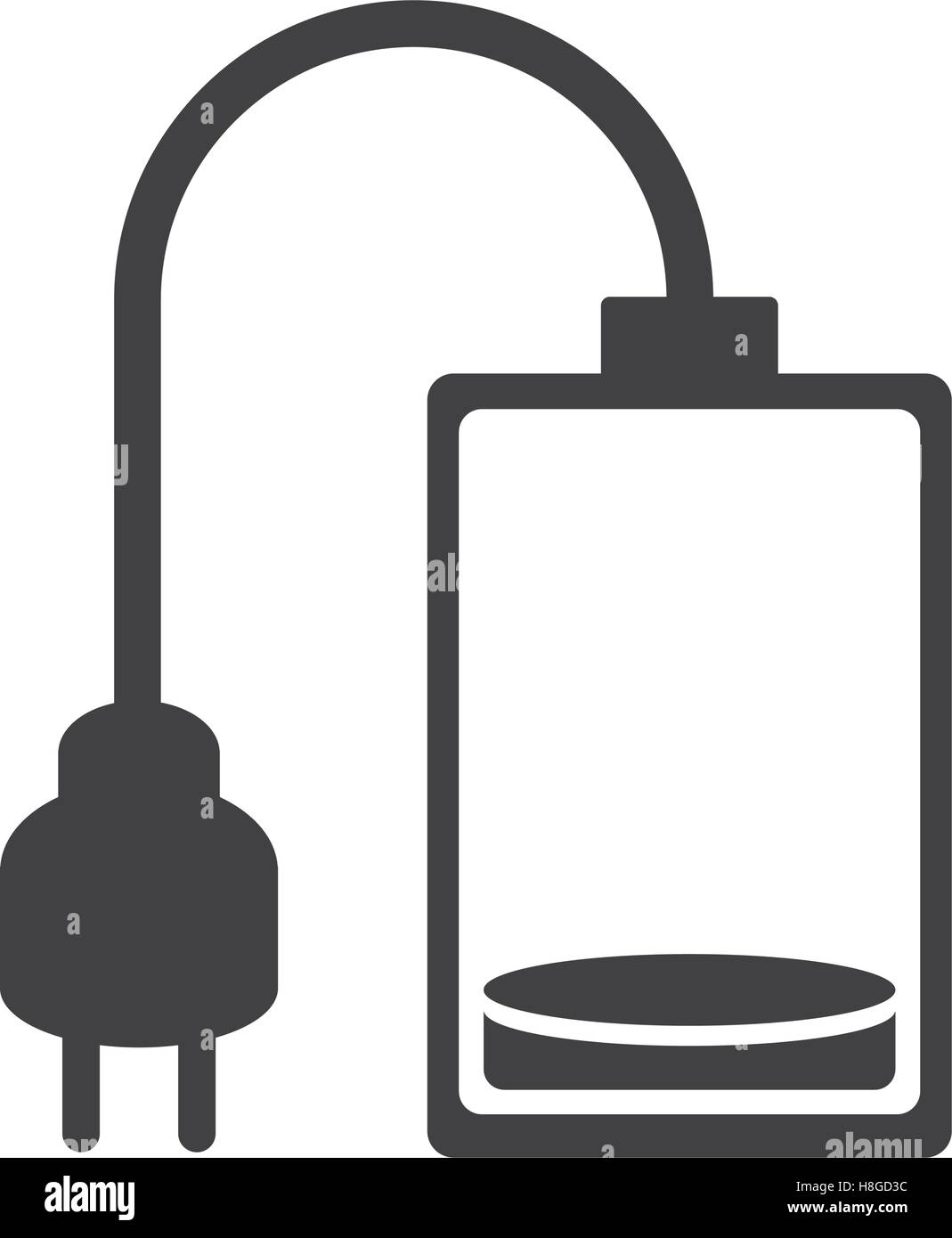power battery with plug icon over white background. vector illustration ...