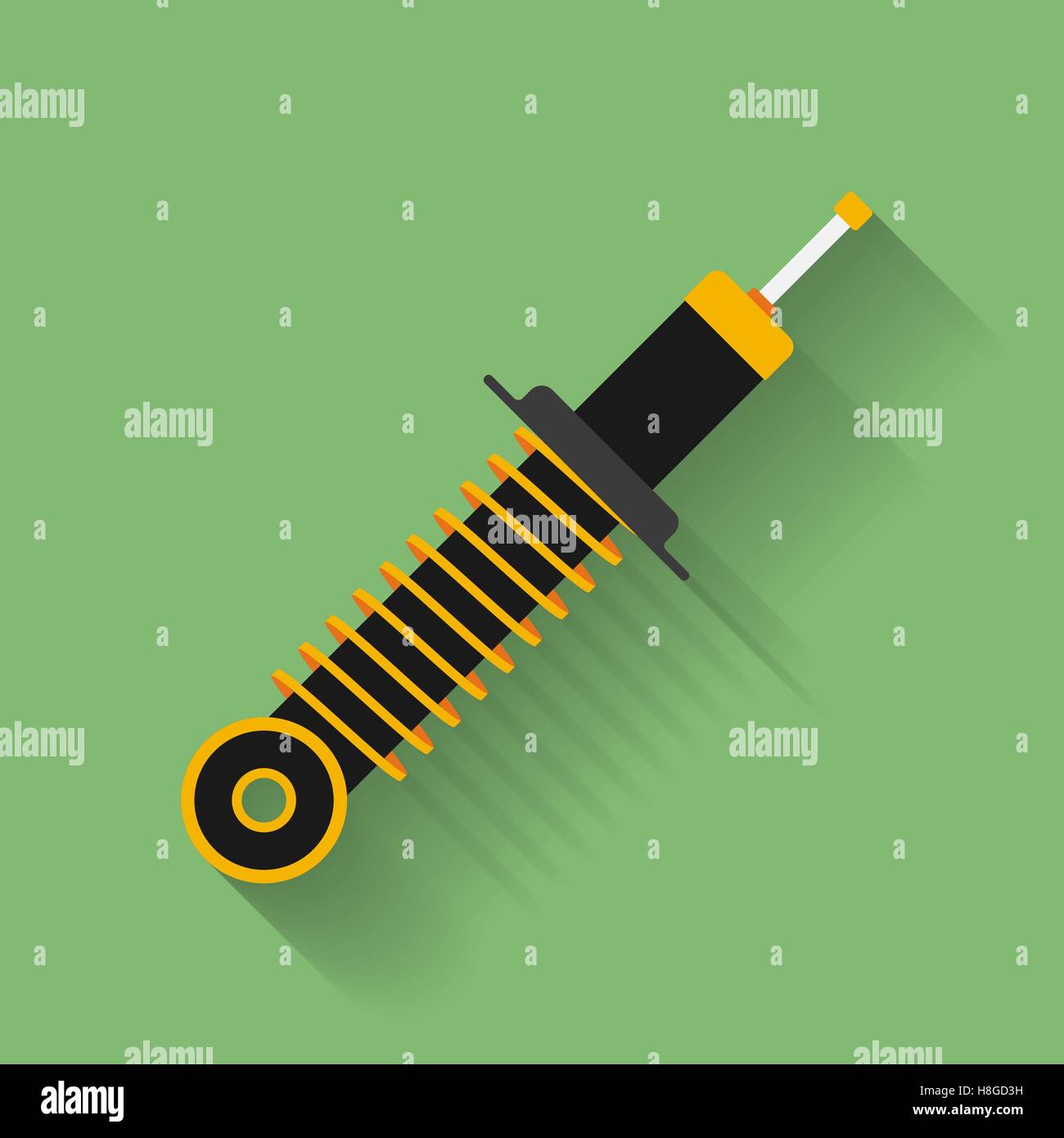 Icon of Car shock absorber with spring. Flat style Stock Vector Image ...