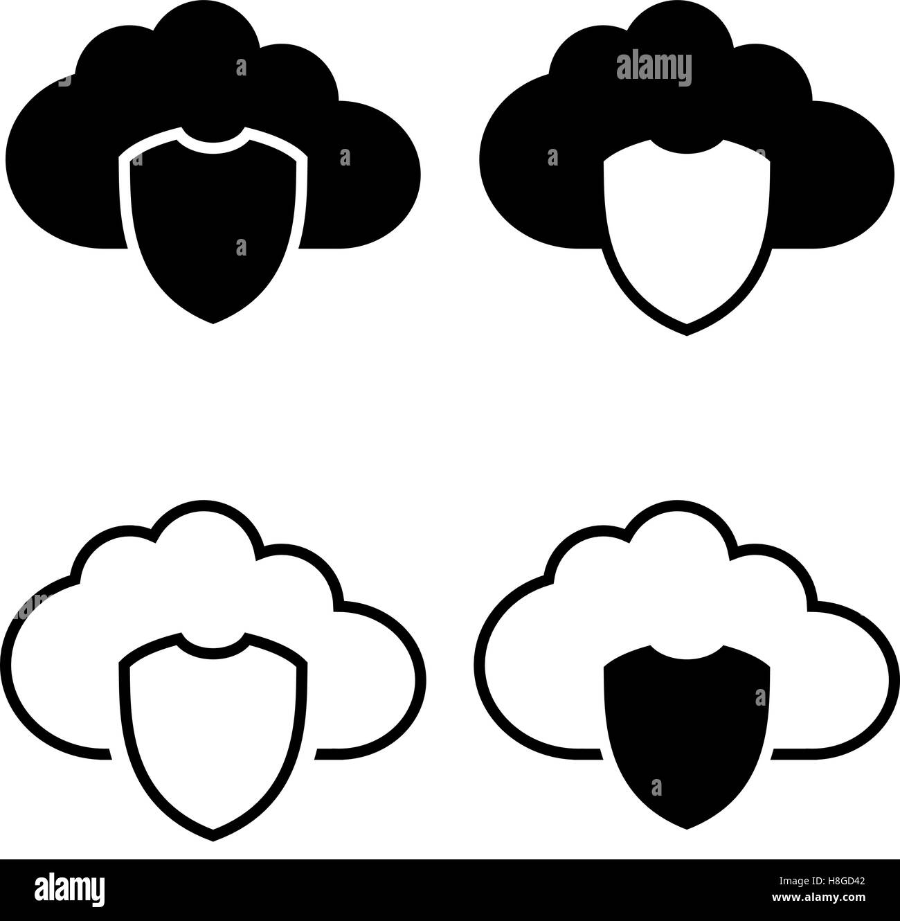 Cloud with shield icon Stock Vector Image & Art - Alamy