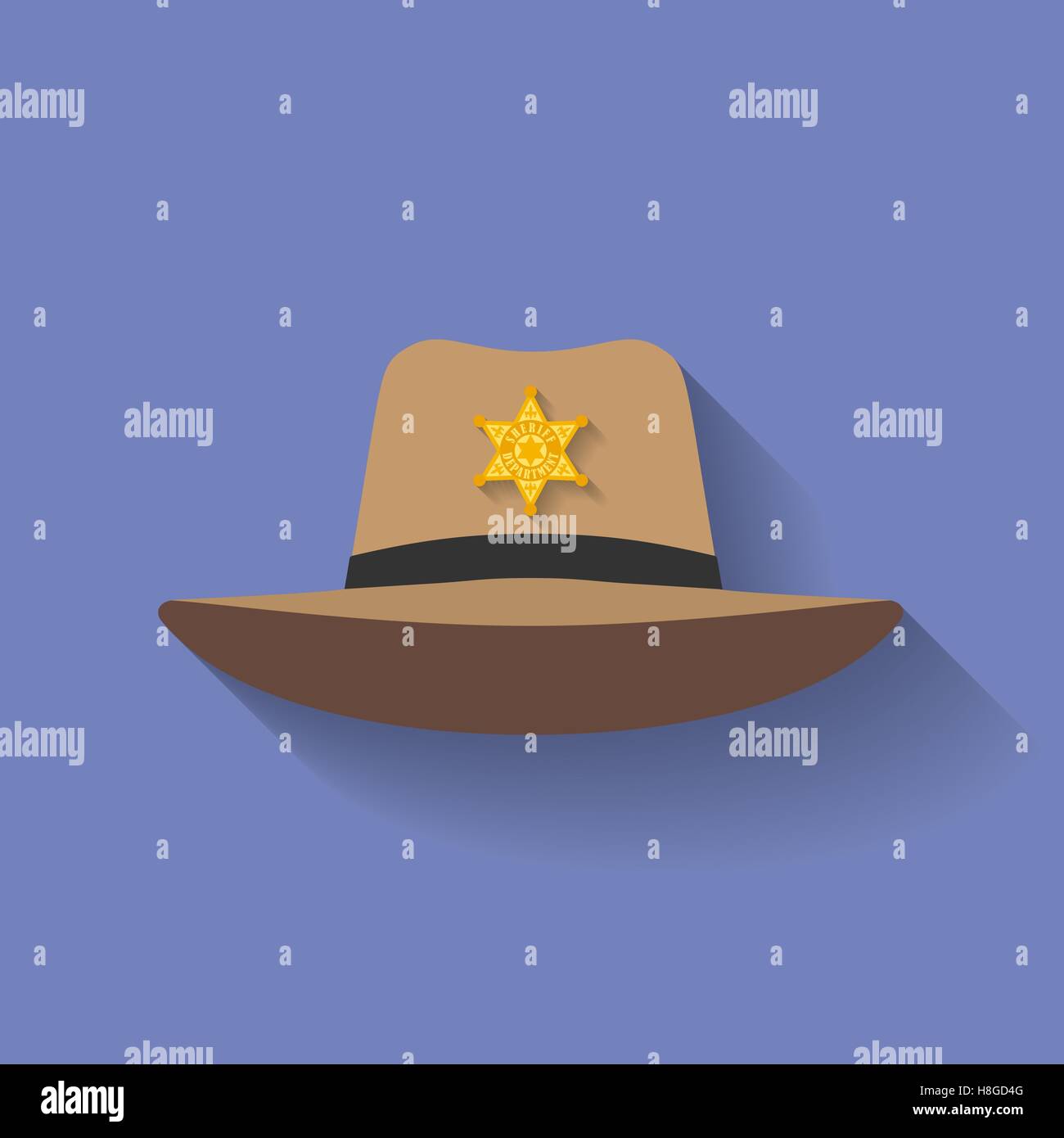 Icon of Sheriff hat, Cowboy hat. Flat style Stock Vector Image & Art ...