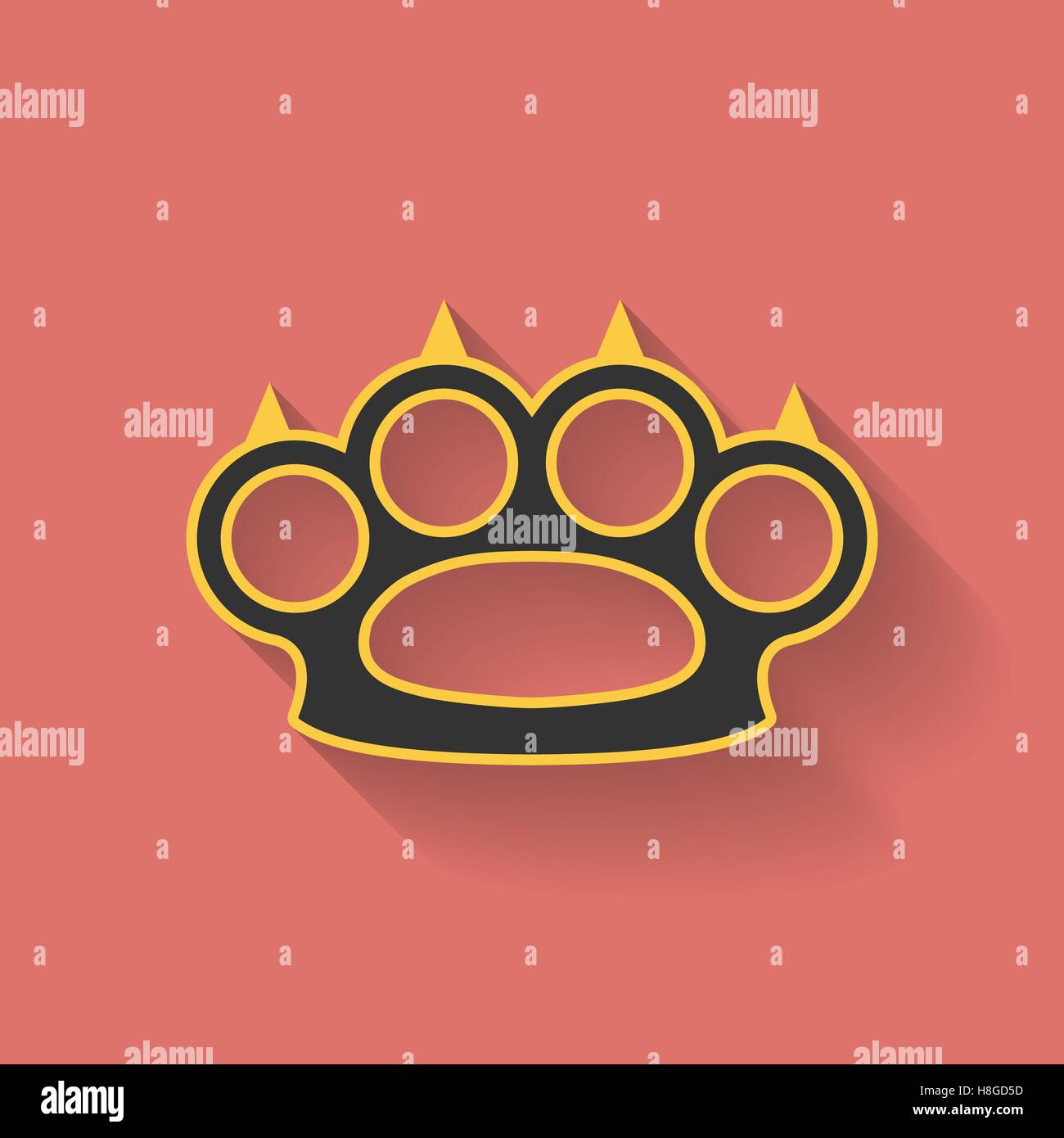 Icon of brass knuckles or knuckle duster. Flat style Stock Vector Image ...